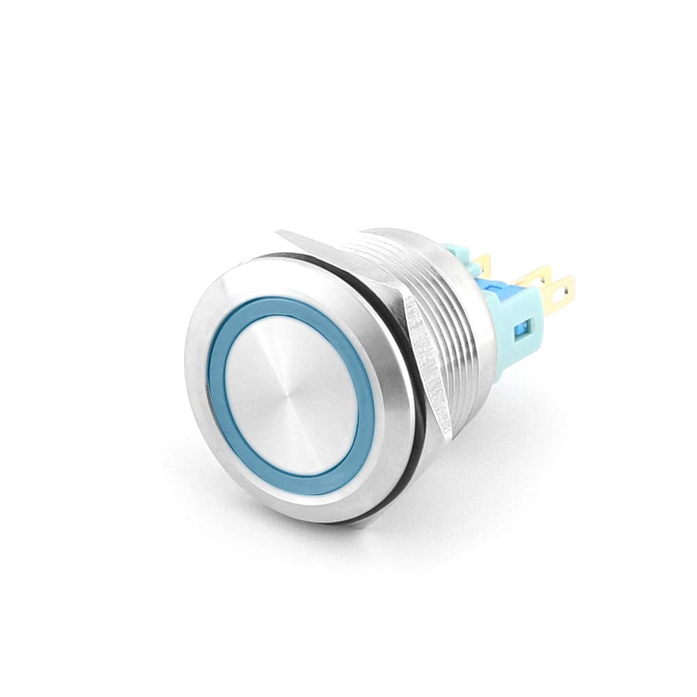 Treedix 12V 22mm/0.86'' Push Button Round Switch with Indicator Light ...