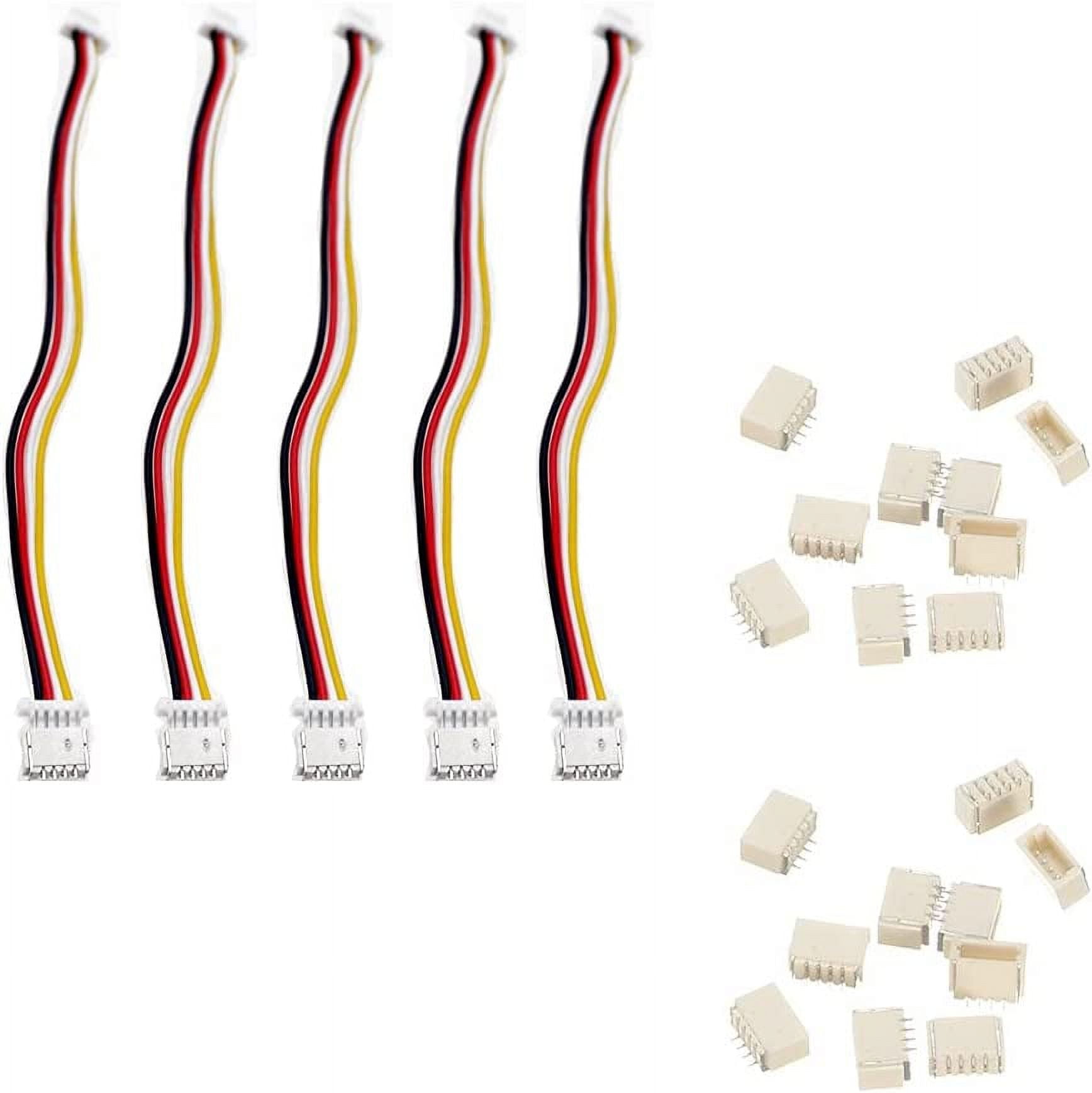 Treedix 20 Sets 1.0 mm Mini 4Pin Female Connector Plug 10 cm JST Plug Connector with Wire and ...