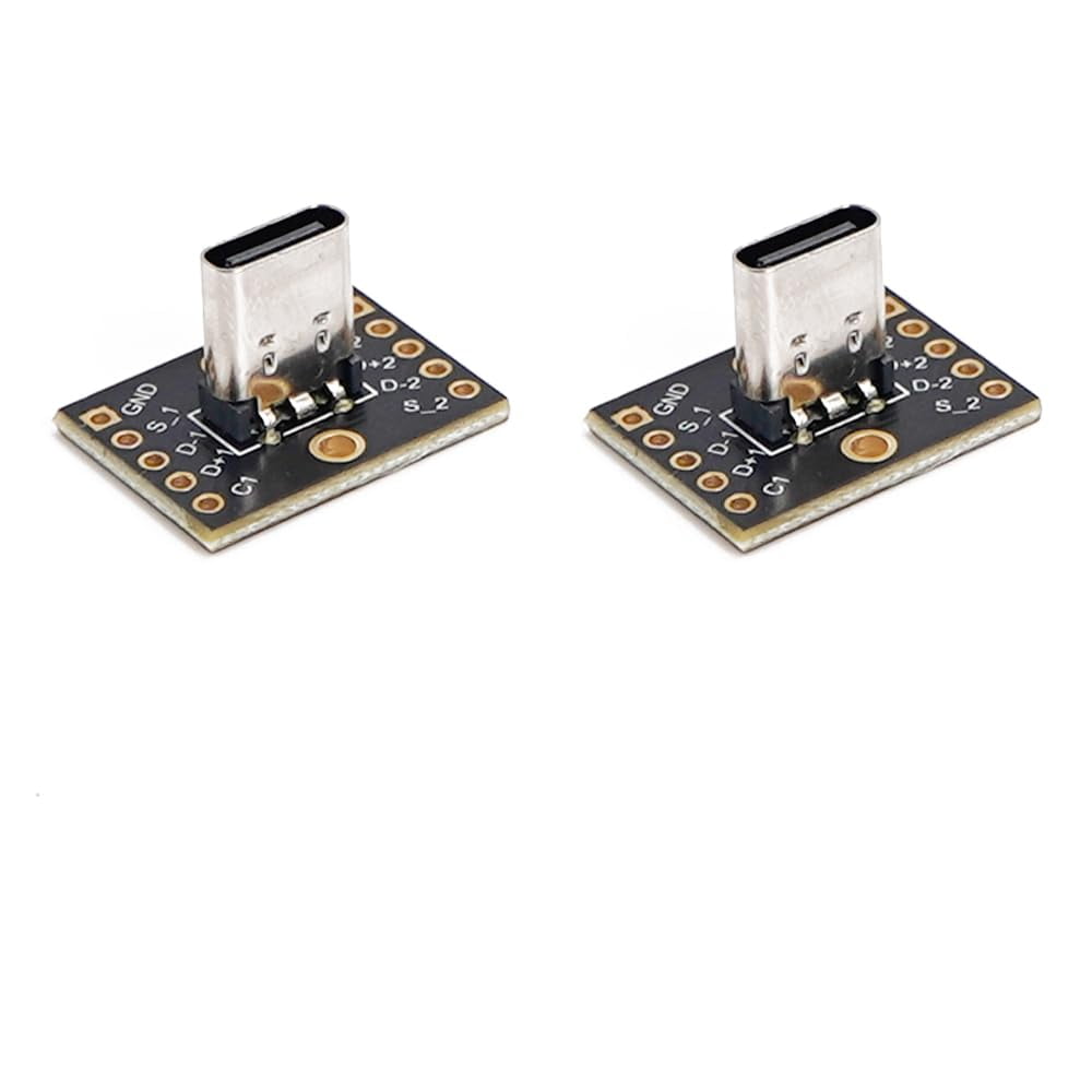 Treedix 2pcs USB Type C Breakout Board-Vertical Female Connector USB ...