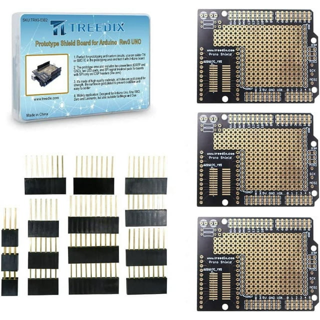 Treedix 3pcs Proto Shield Board Expansion PCB Breadboard Double Sided ...