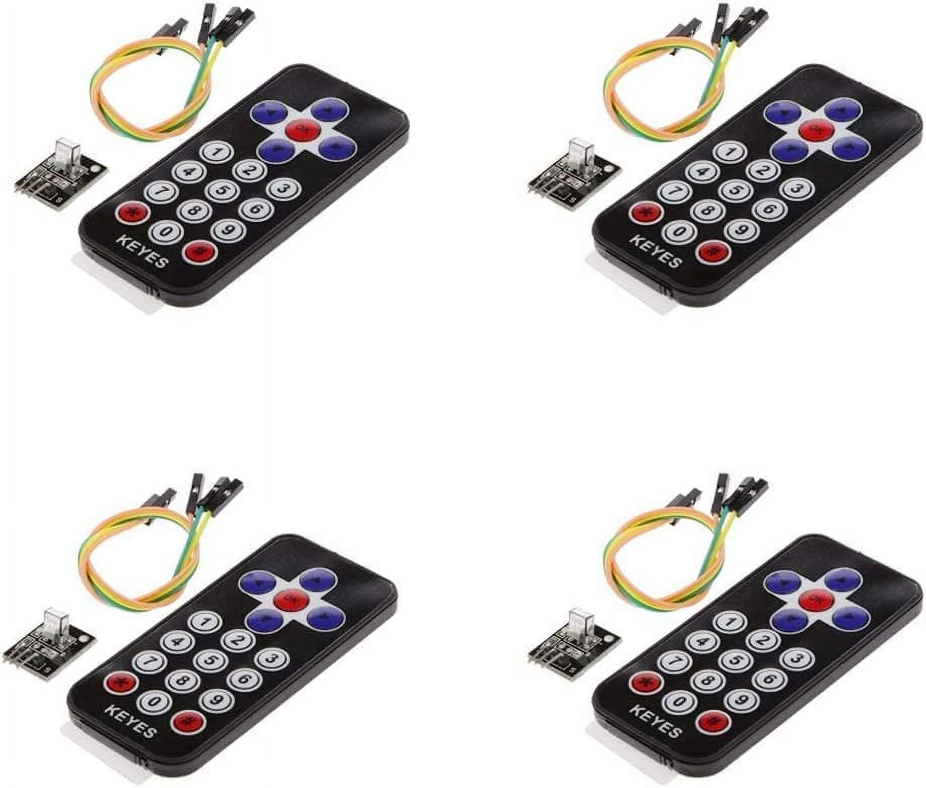 Treedix 4pcs Infrared Remote Control Kit Sensor Module 38KHZ Remote ...
