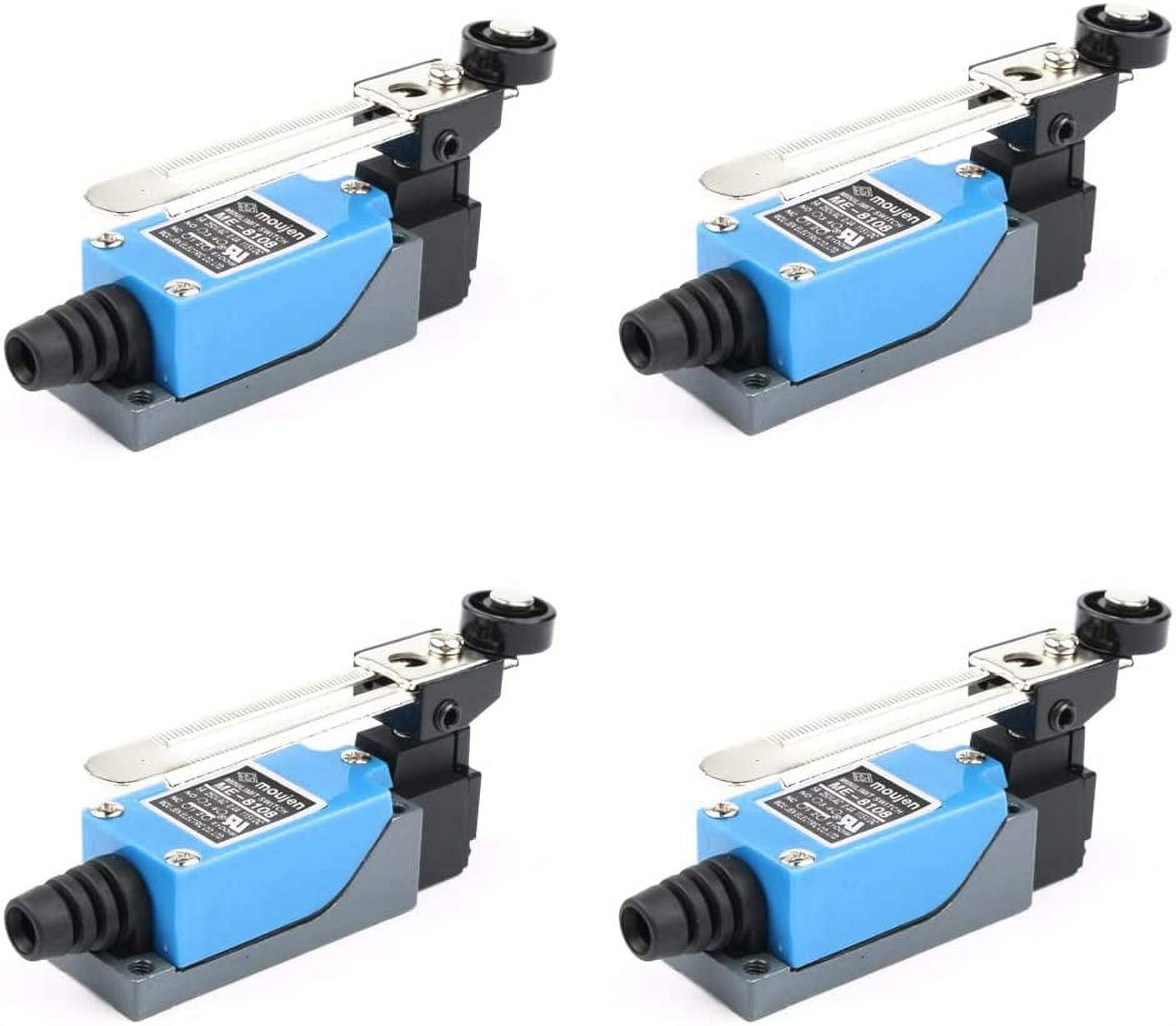 Treedix 4pcs Limit Switch ME-8108 AC 250V Limit Adjustable Roller Lever Rocker Arm self-Reset ...