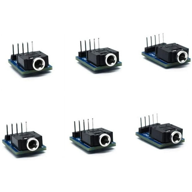 Treedix 6pcs 3.5mm Female Audio Jack Breakout Board Plastic PCB Mount 5 ...