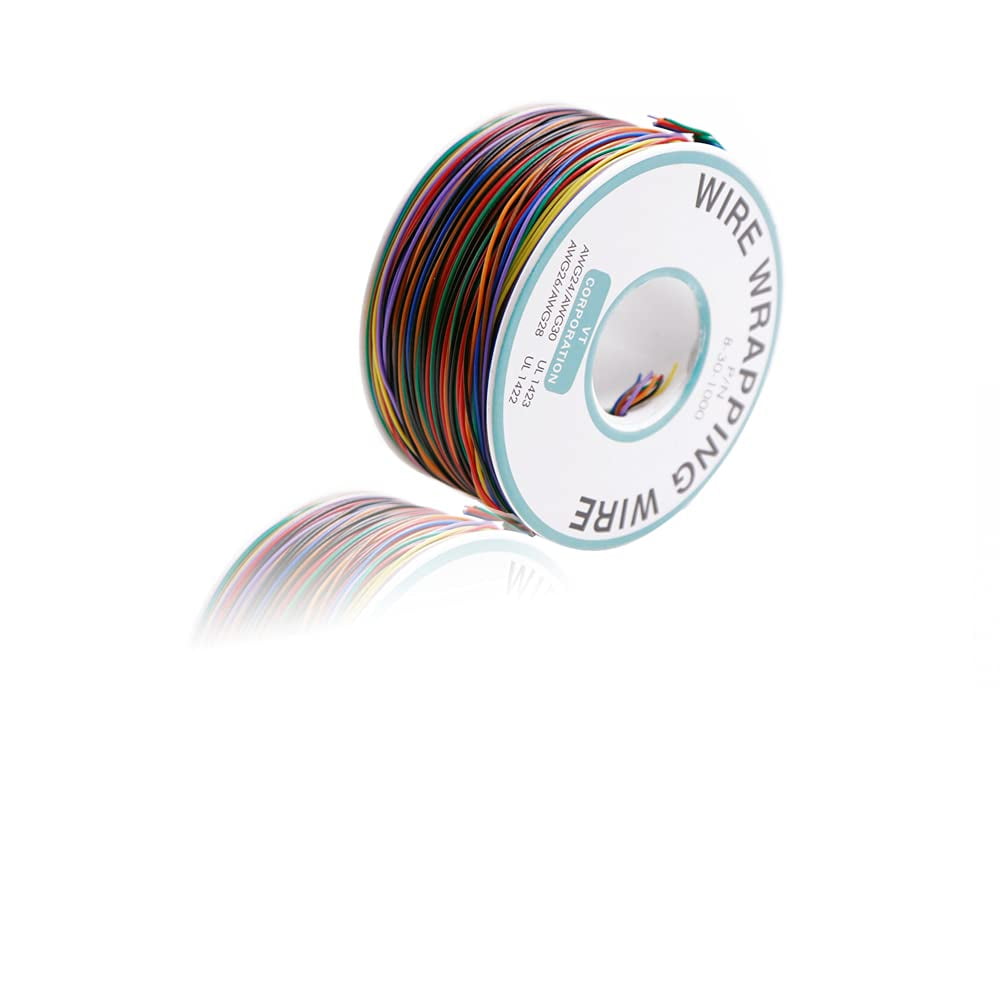 Treedix 800 ft 30 AWG 8 Colors Solder Copper Hookup Wire Wrapping Jumper Wire Core Tinned PVC ...