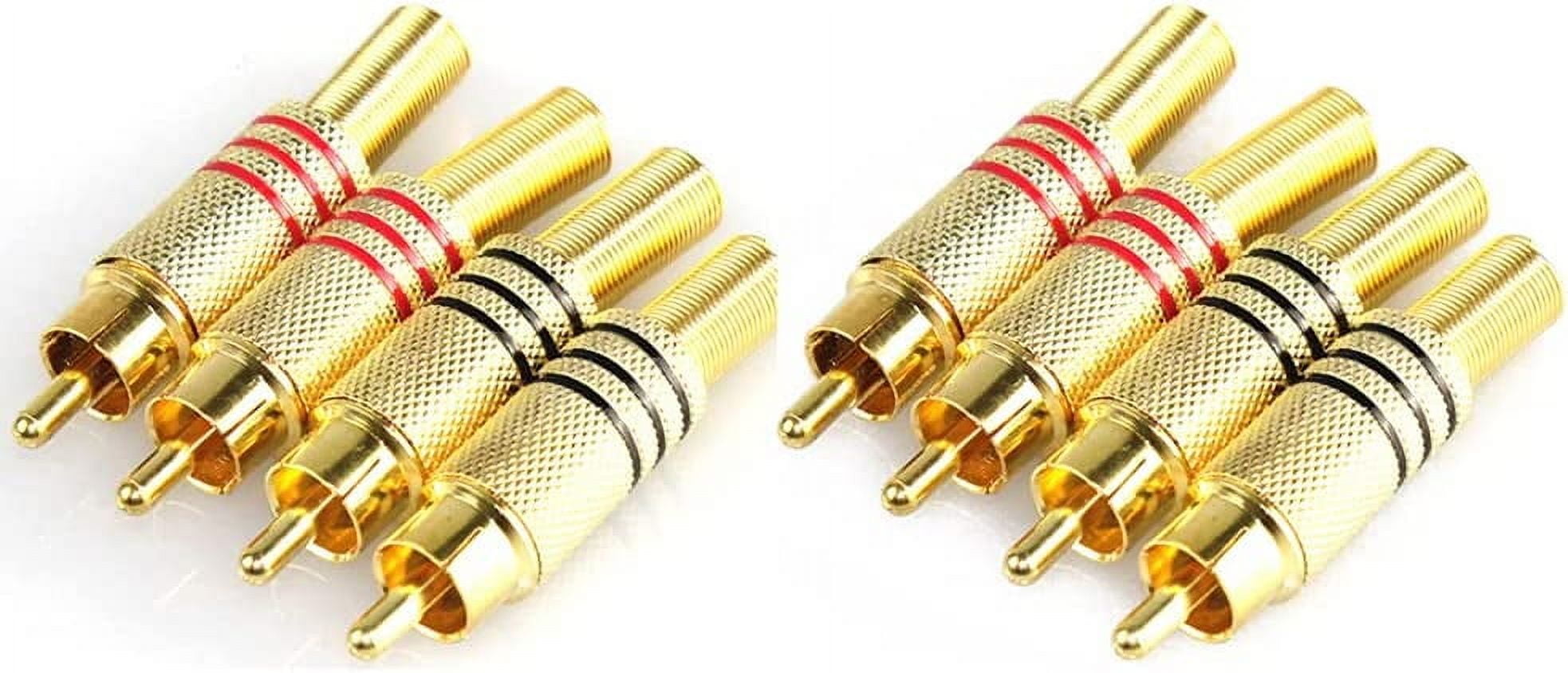 Treedix 8pcs RCA Plug Solder Gold Audio Video Cable Connector RCA Male ...
