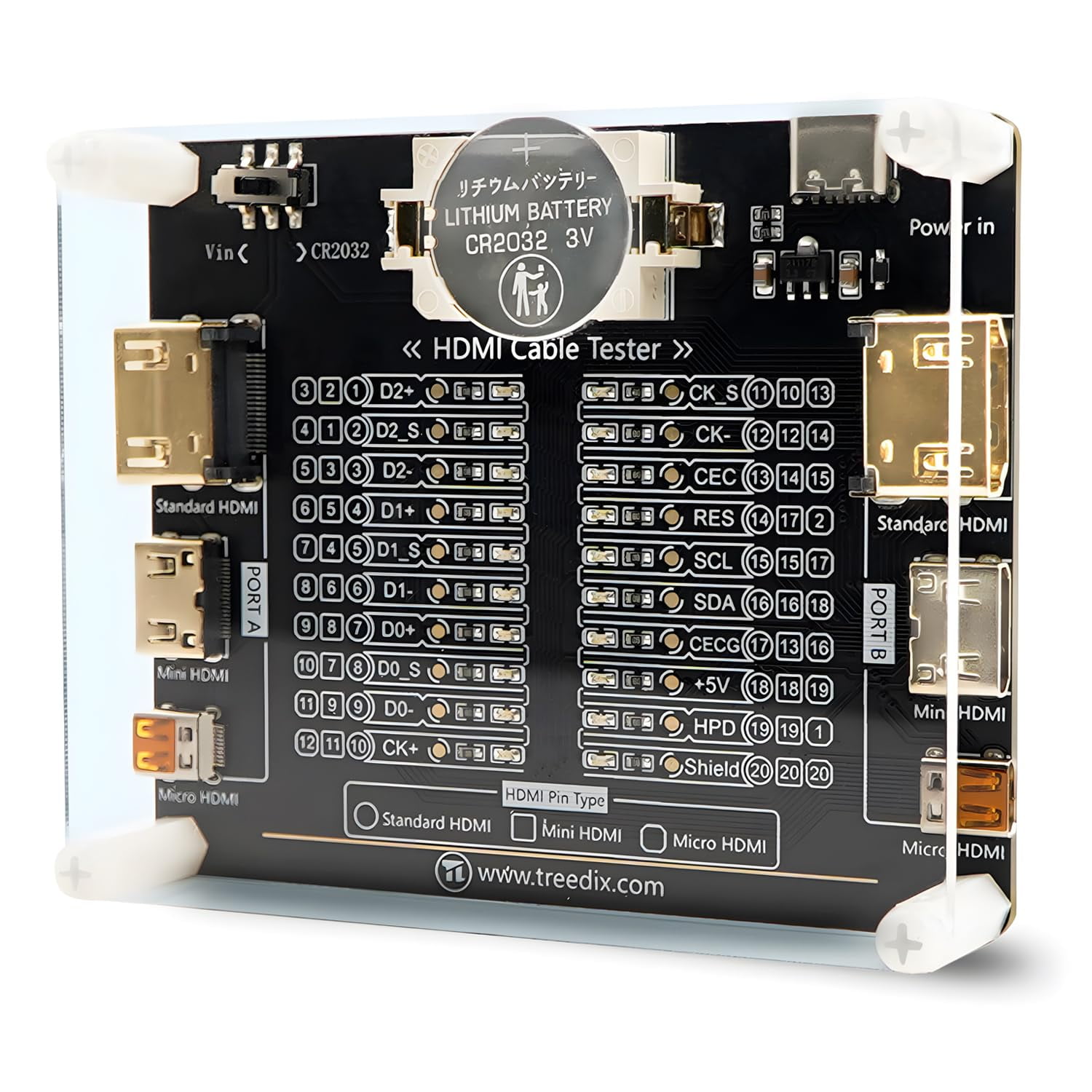 Treedix Cable Tester Board for HDMI Cable Tester Checker 20 LED Light ...