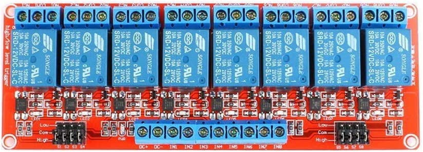 Treedix DC 5V Channel Relay Board Module Isolated Optocoupler High and Low Level H/L Level ...