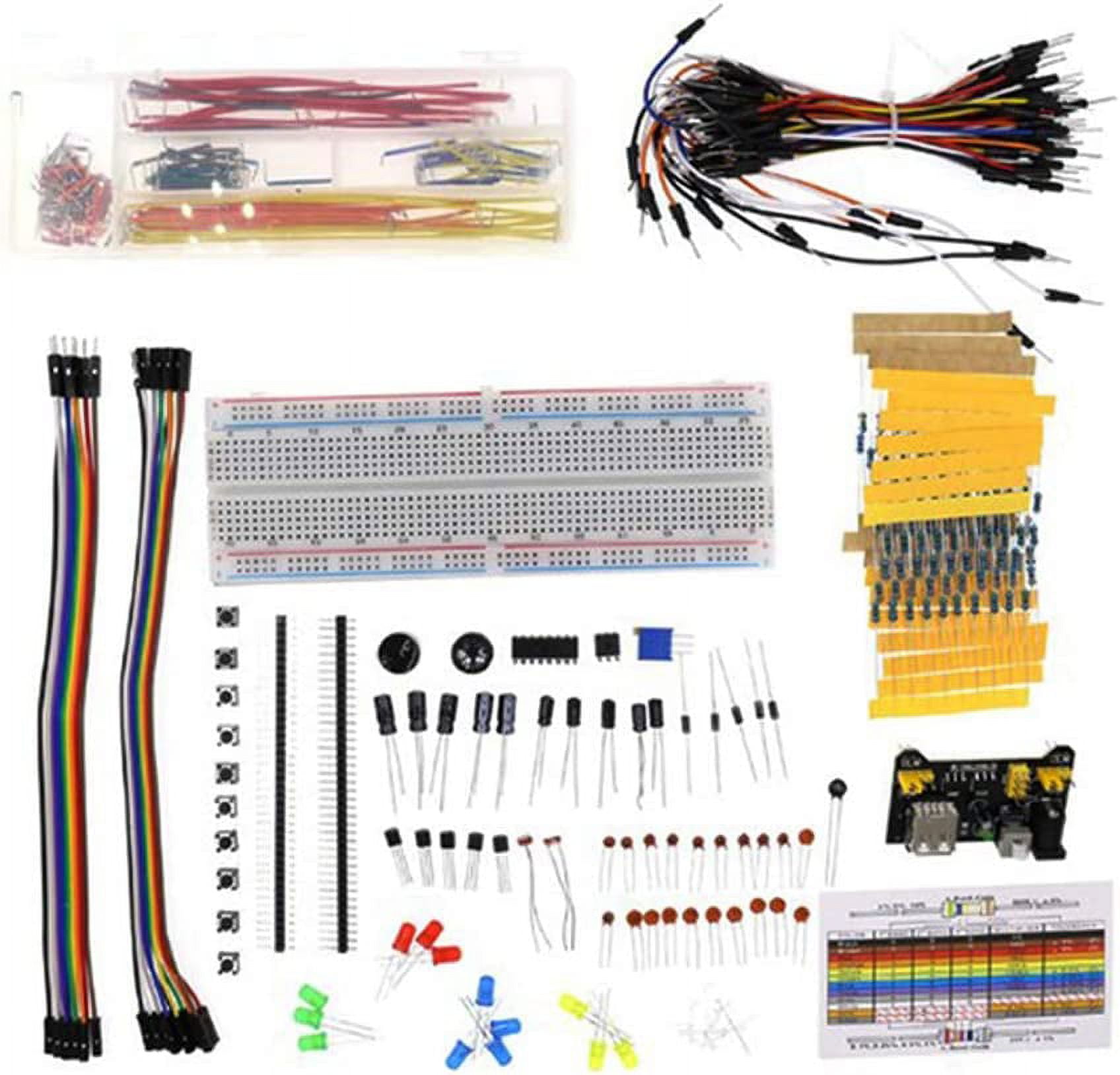 Treedix Electronics Fun Kit Jumper Wire, Resistors, Breadboard Basic ...