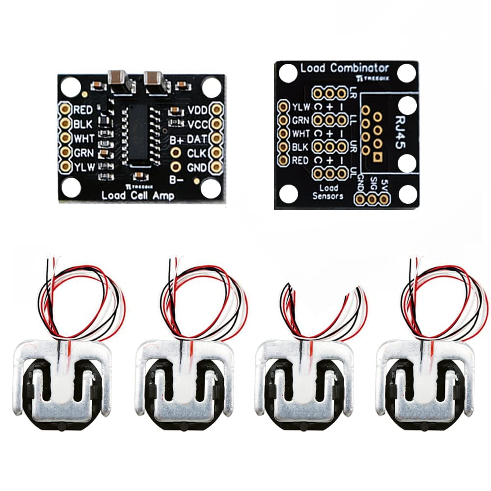 Treedix Load Cell Amplifier HX711 Small Breakout Board Load Sensor Combinator with 4pcs Load ...