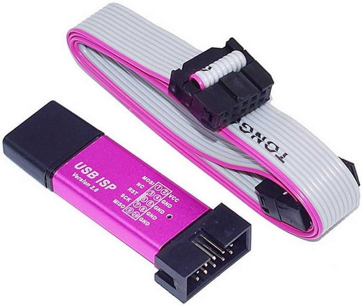 Treedix USBasp USBISP 51 AVR Programmer IDC10 Interface USB Programmer with Cable Compatible ...