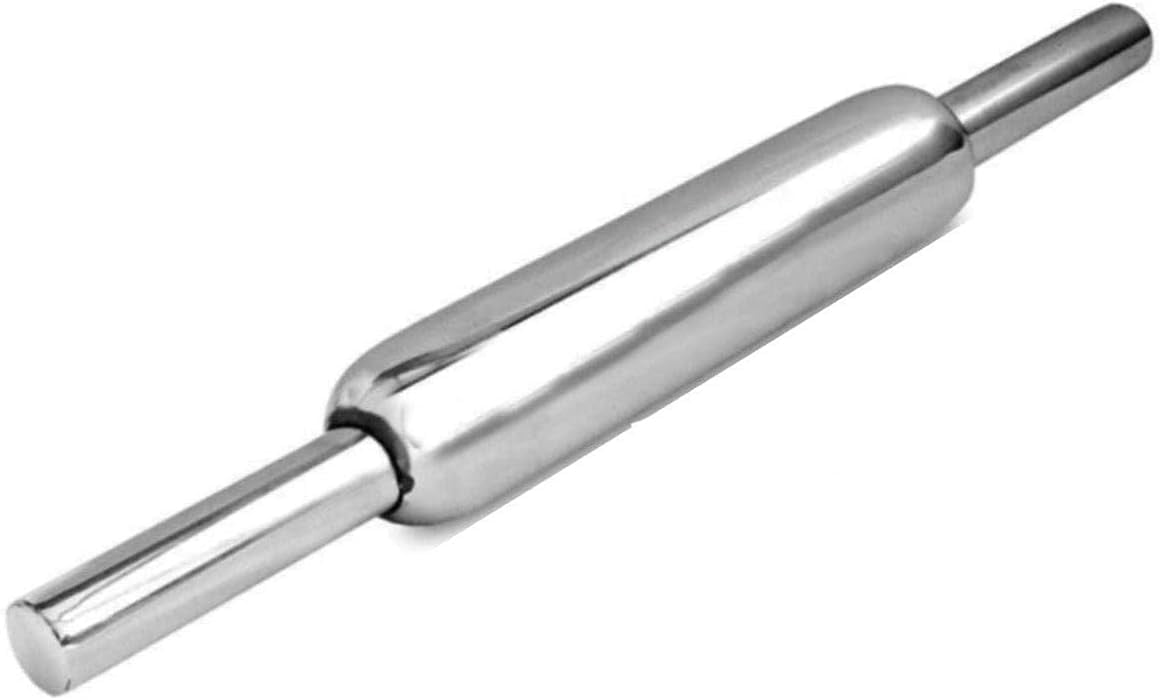 TreegoArt Stainless Steel Classic Belan Rolling Pin For Kitchen, Steel ...
