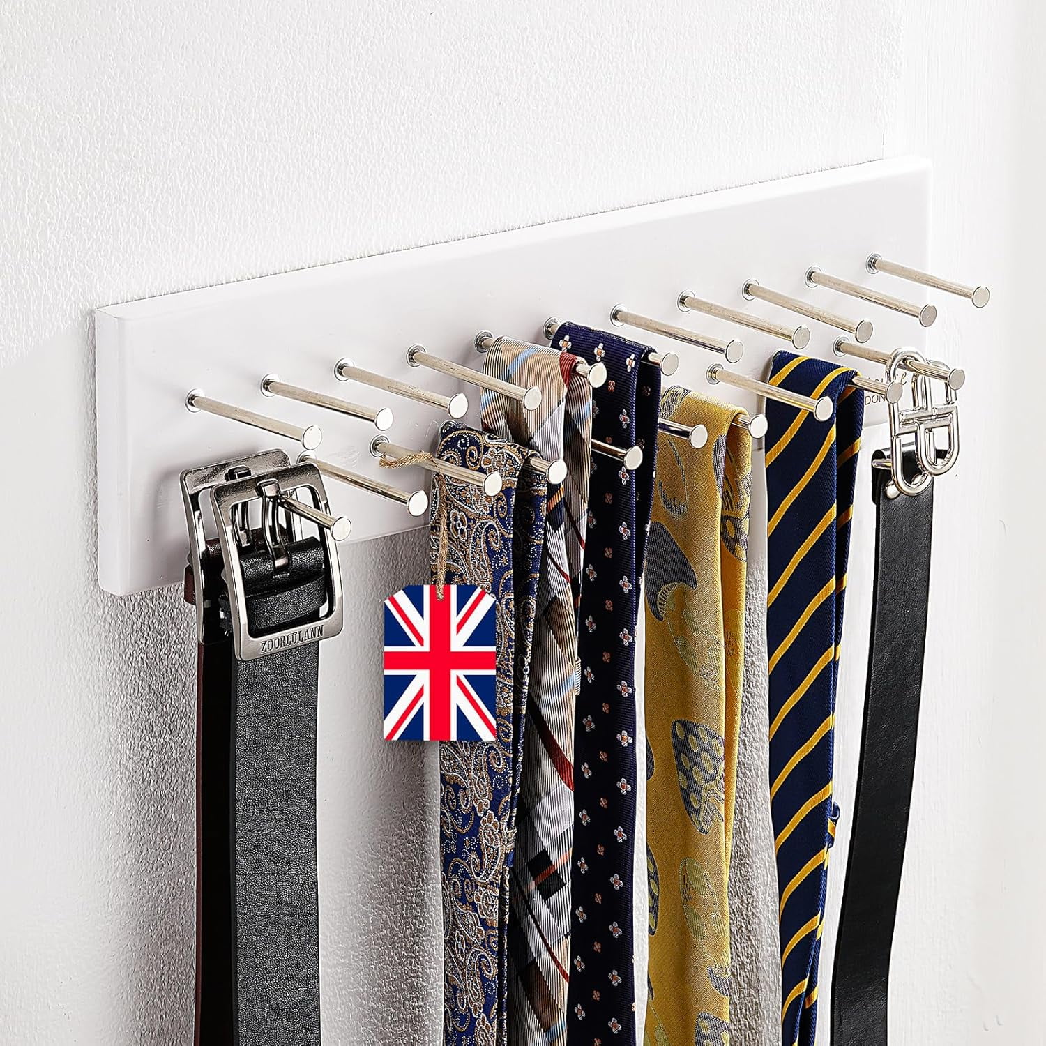 Treehouse Belt Organizer Rack, Holds Over 28 Large Belts, Sturdy Metal ...