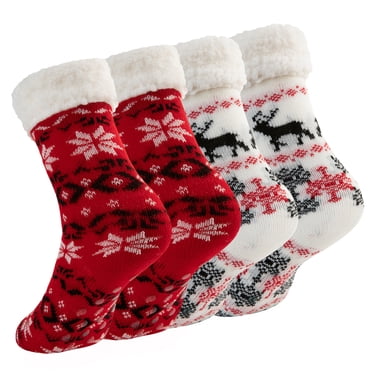 FOREEMME Womens Fuzzy Socks Cozy Fluffy Winter Cabin Slipper Warm ...