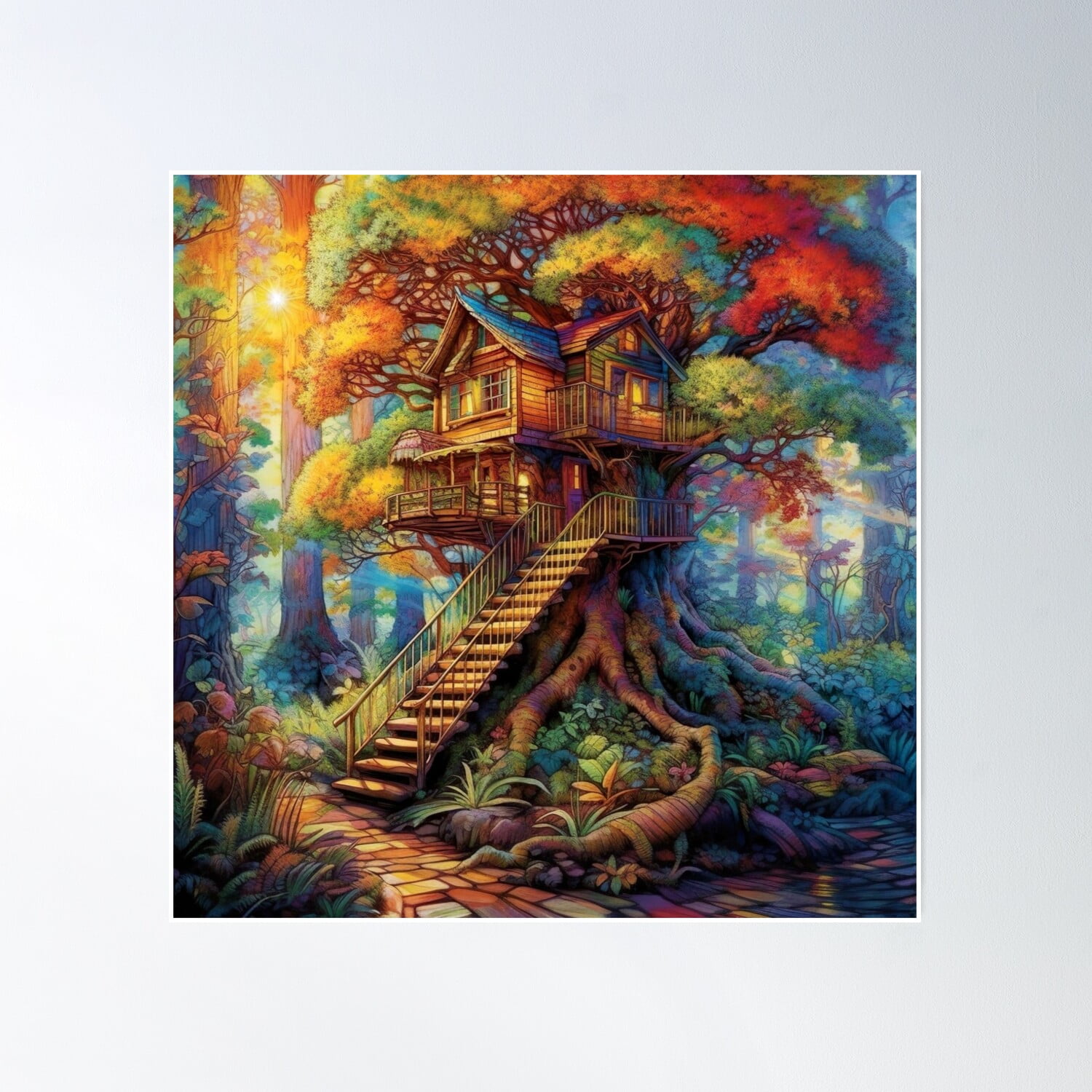 Treehouse Poster Wall Art, Modern Wall Decor, 12x18 UNFRAMED - Walmart.com