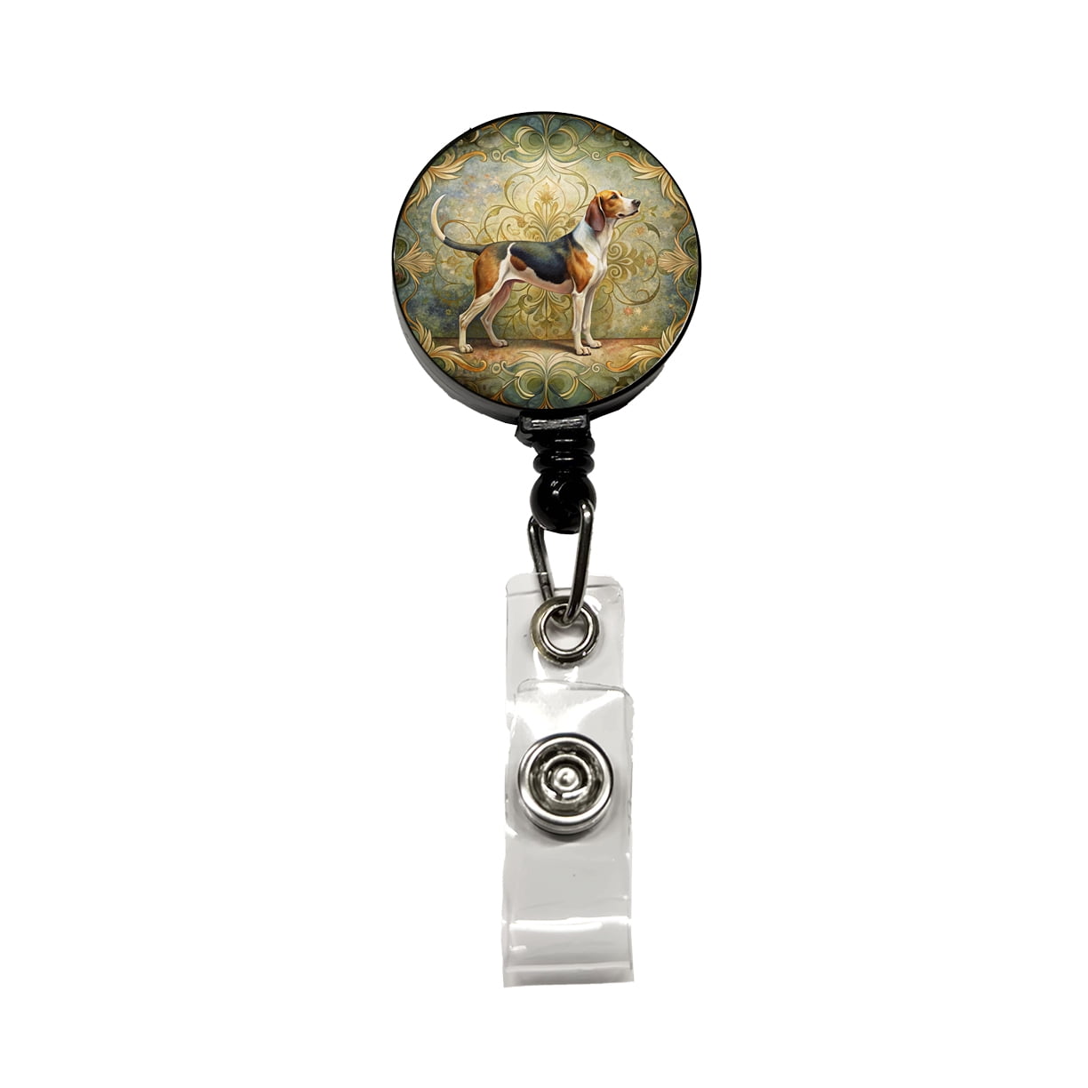 Treeing Walker Coonhound Dog Art Nouveau Retractable Reel ID Badge Key ...