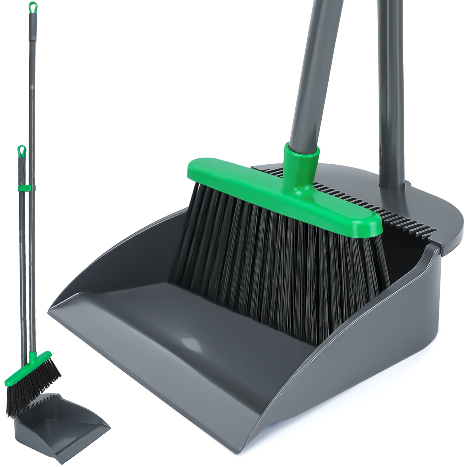 Treelen Broom whit Dustpan Combo Set for House Floor Cleaning Green ...