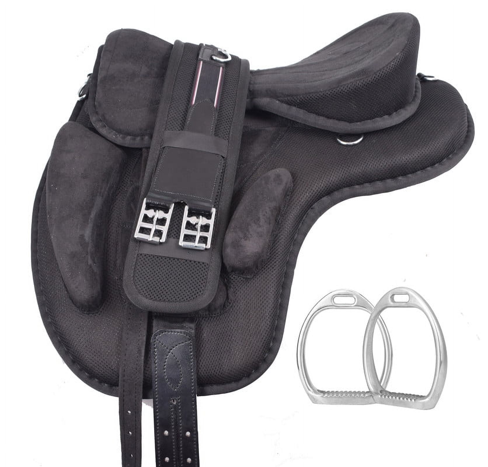 Treeless Freemax Synthetic Horse Riding Saddle with Girth And Stirrups ...
