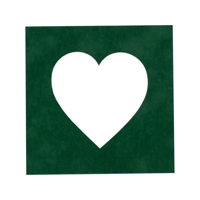 Treeline Suede Acid Free 7x7 Heart Picture Frame Mat with White Core ...