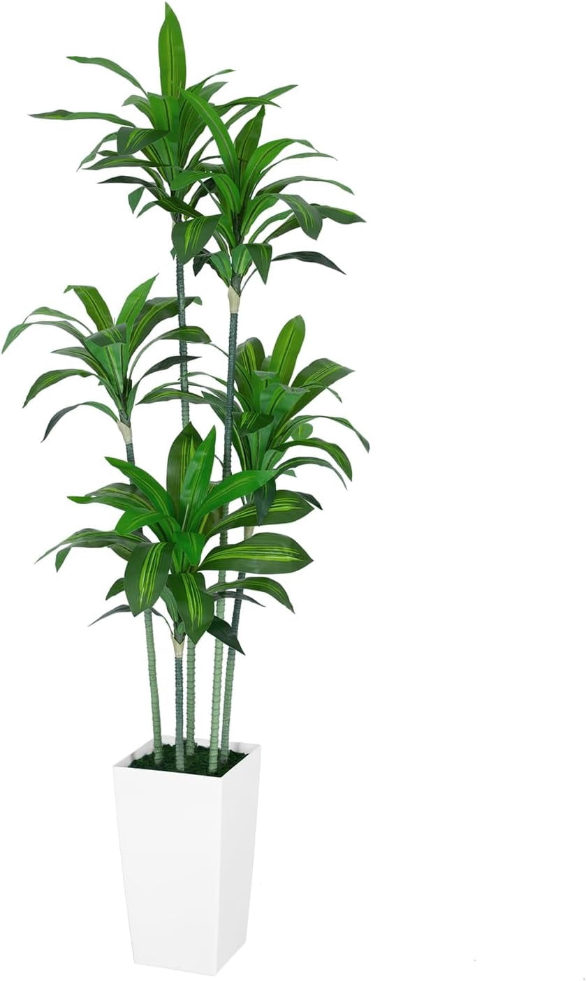 Trees Artificial Indoor, 6FT Tall Faux Tree with White Tall Planter ...