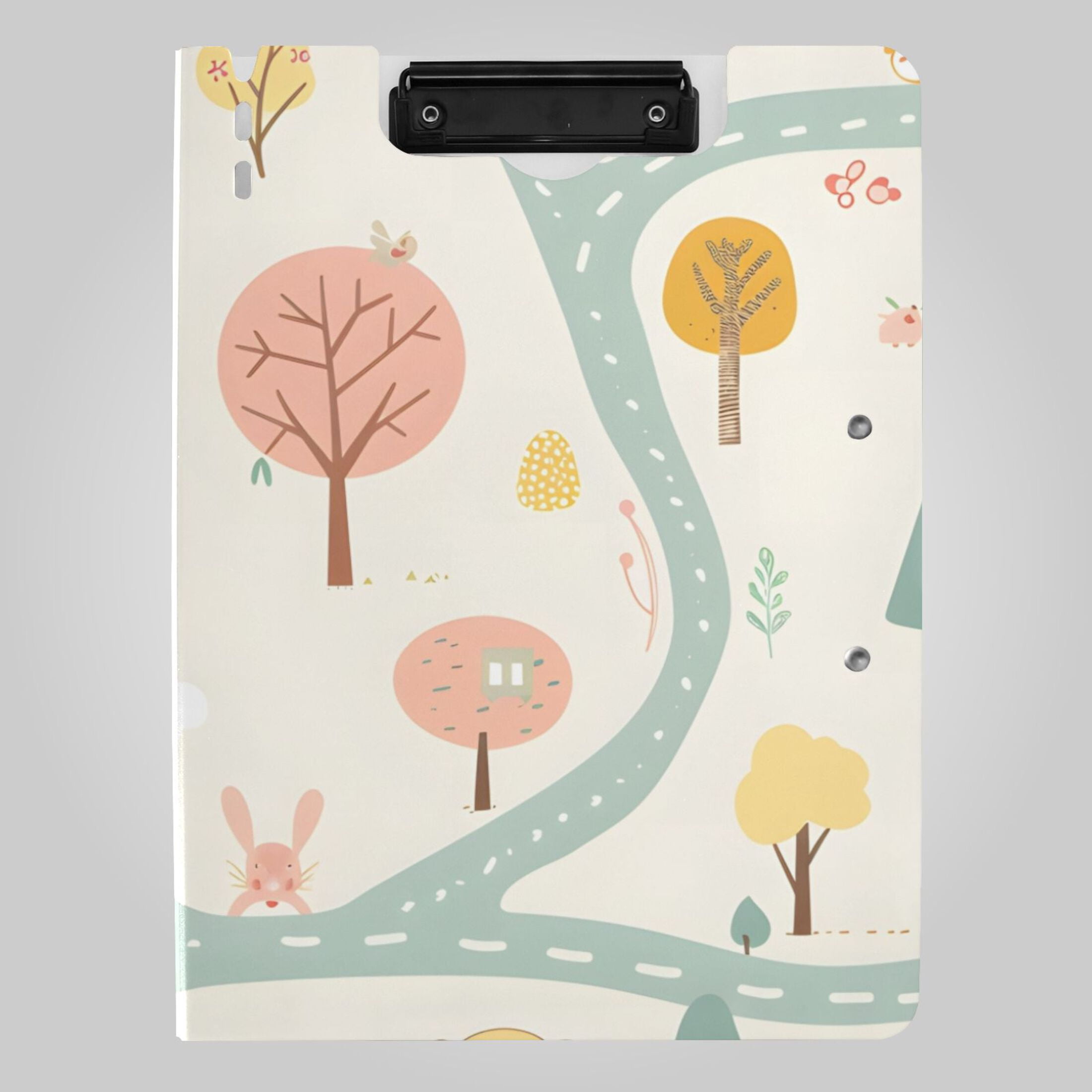 Trees Bears Rabbits Roads Foldable Binder Folder Clipboard with Pen ...