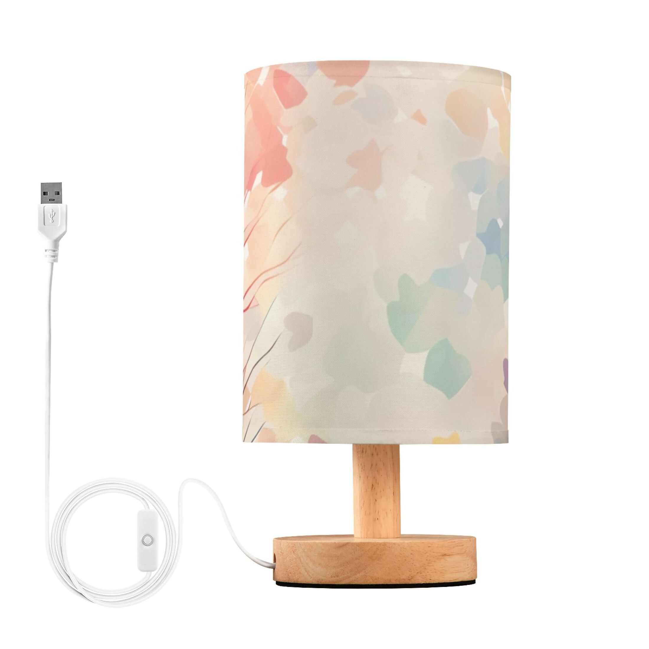 Trees Bedside Table Lamp LED Warm Lights with USB Charging Port Retro ...