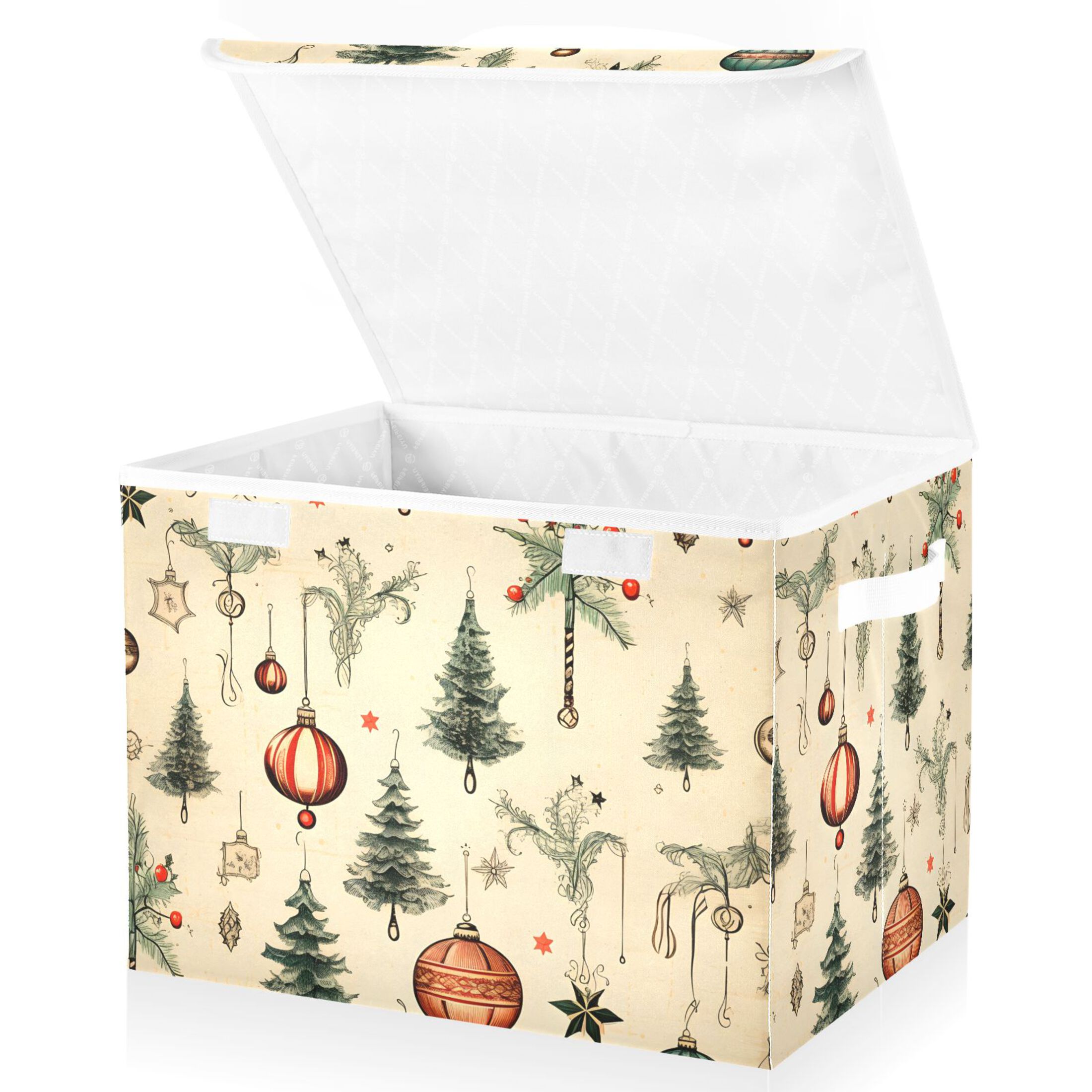 Trees Christmas Large Lidded Bin Foldable Storage Baskets Boxes Cubes ...