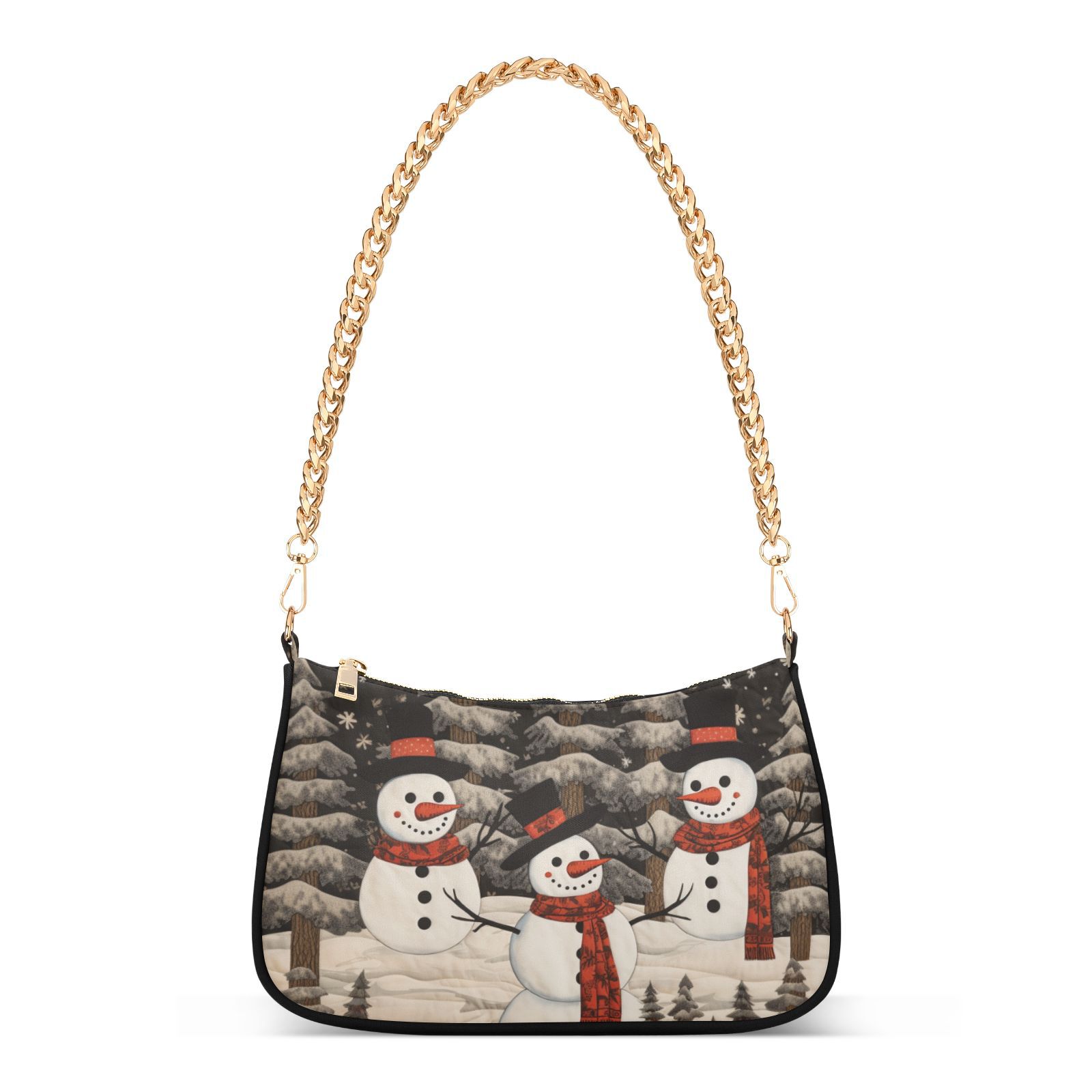 Trees Christmas SnowmanWomen Small Shoulder Bag Crossbody Tote Hobo ...