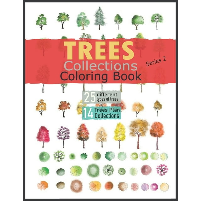 Trees Collections Coloring Book Series 2: Beautiful Trees Kids coloring ...