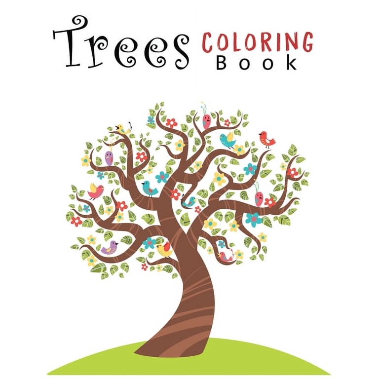 coloring book pages of trees