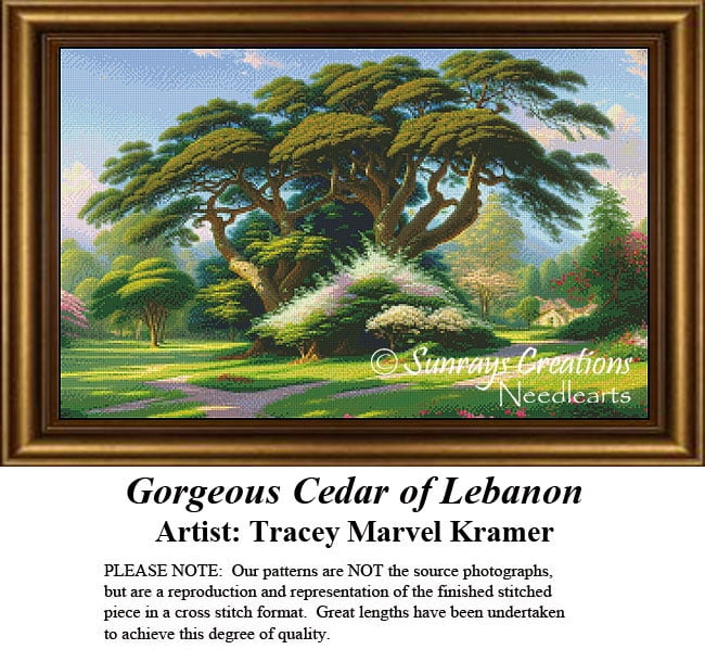 Trees Cross Stitch Pattern | Gorgeous Cedar of Lebanon (Pattern Only ...