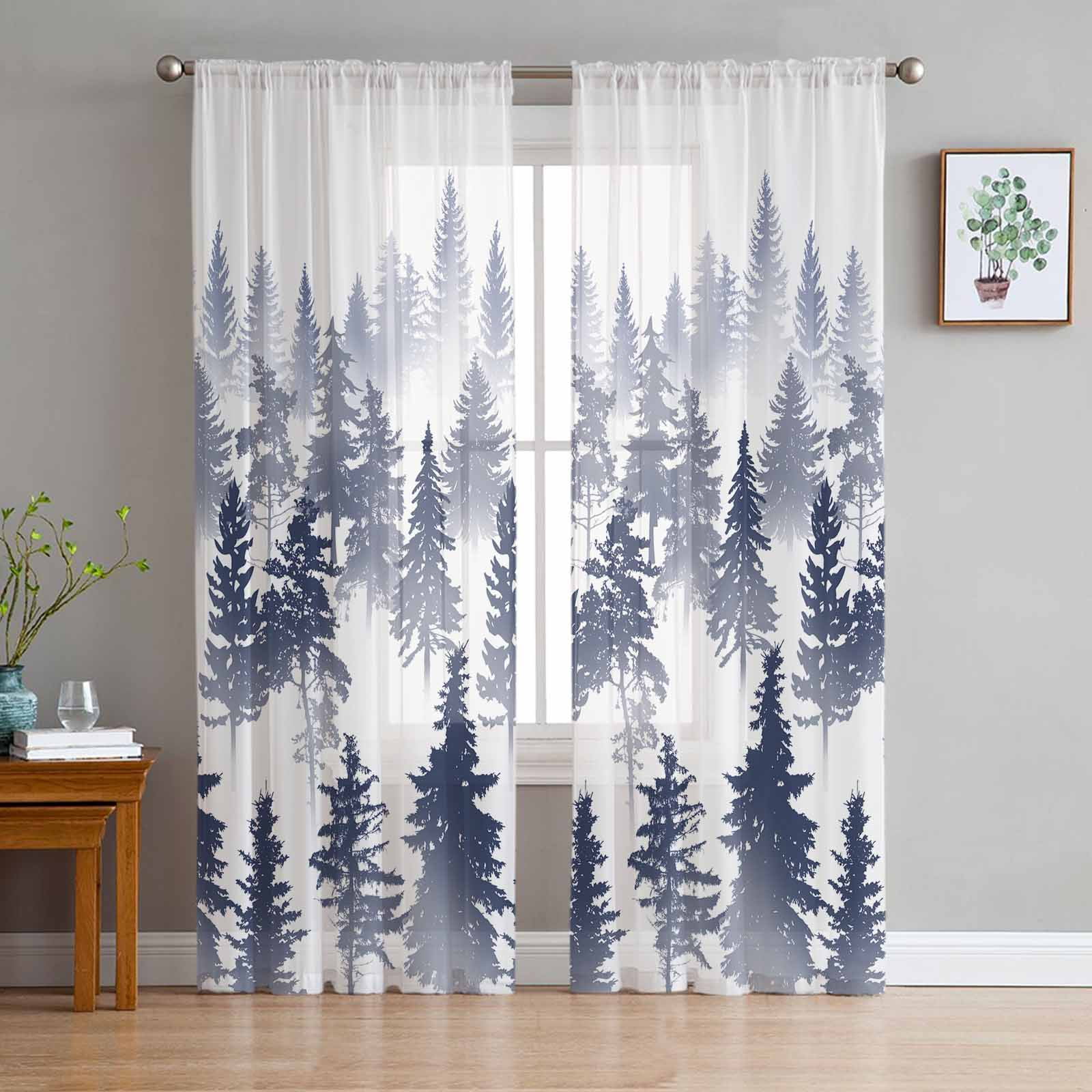Trees Forests s Abstract Tulle Curtains For Bedroom Home r Living Room ...