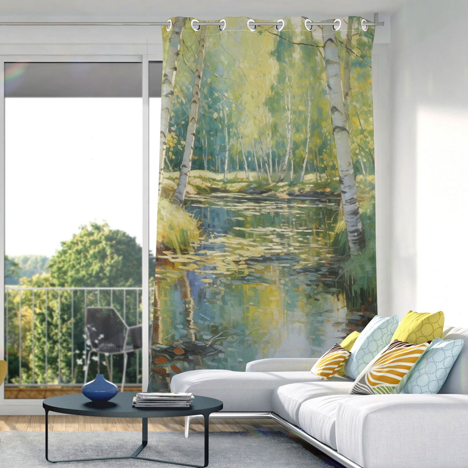 Trees Lake Forest Blackout Curtain Panels Drapes Privacy Assured with ...