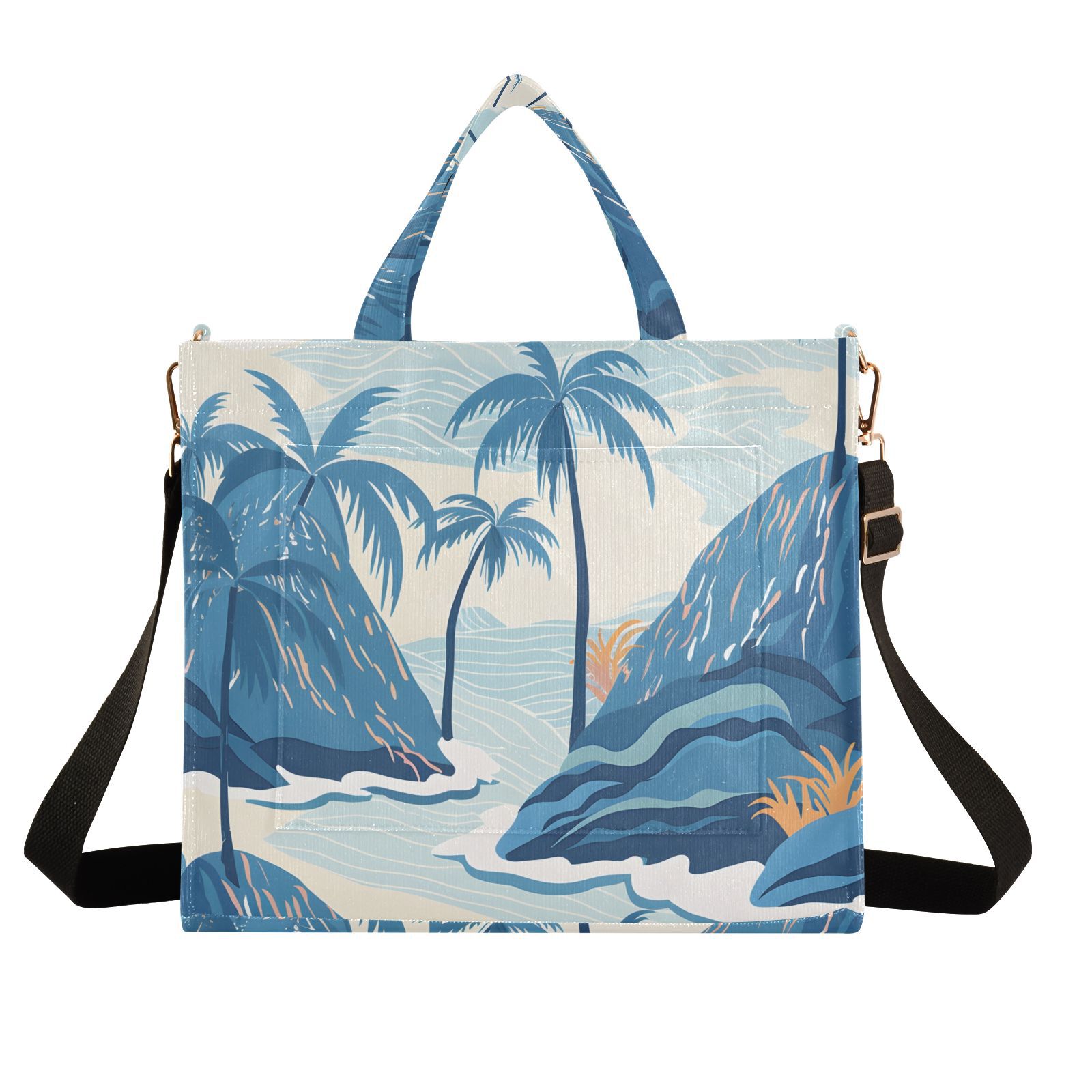 Trees Mountain Ocean Sea Corduroy Tote Bag Handbag Large Messenger Bag ...