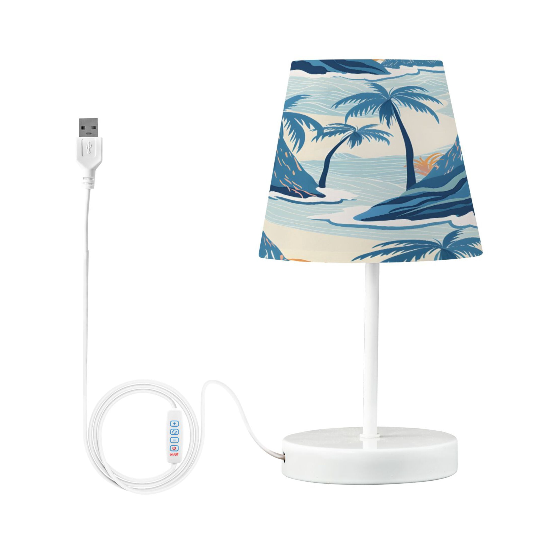 Trees Mountain Ocean Sea Desk Lamp LED Table Nightstand Lamps with 3 ...