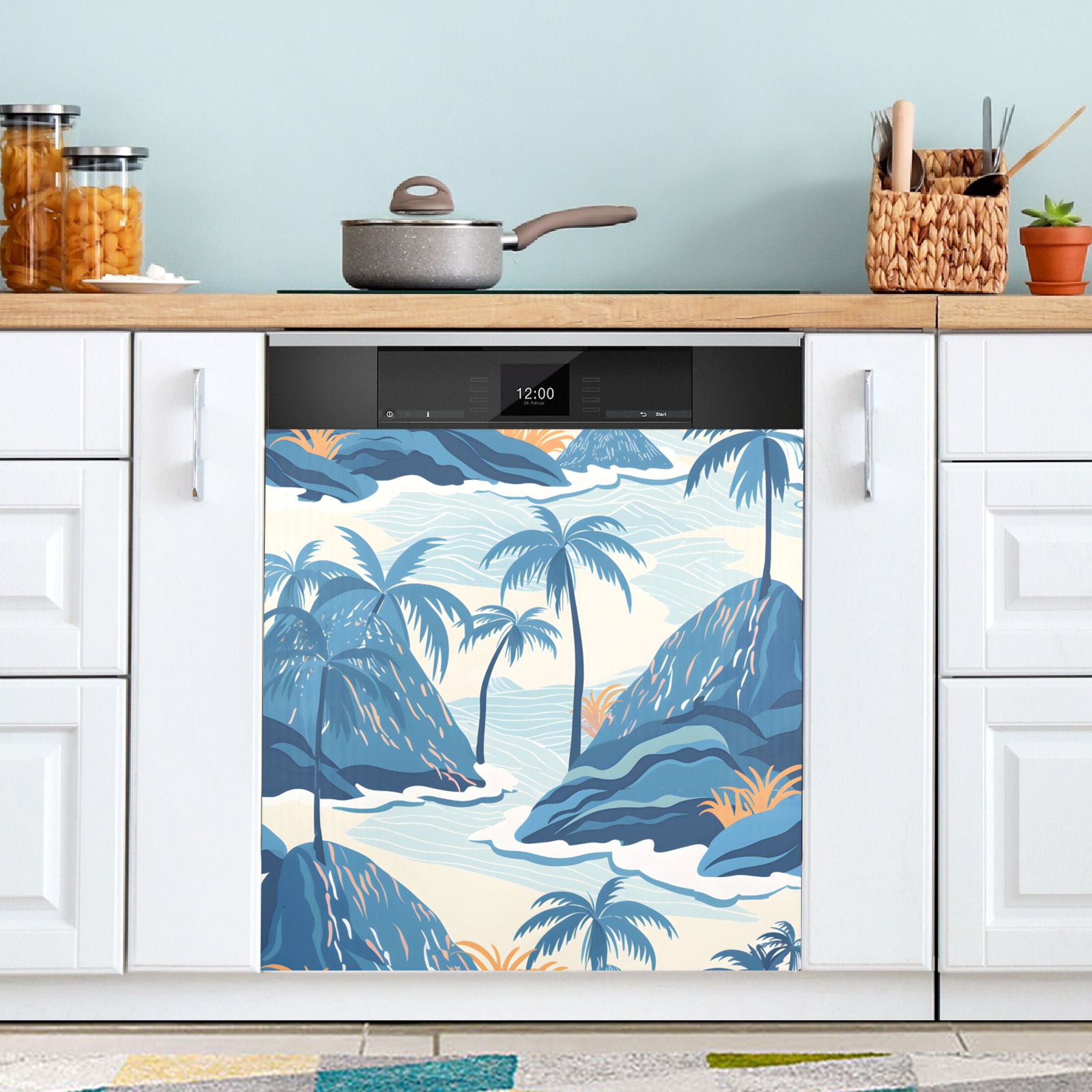 Trees Mountain Ocean Sea Dishwasher Magnetic Covers Magnet Sticker ...