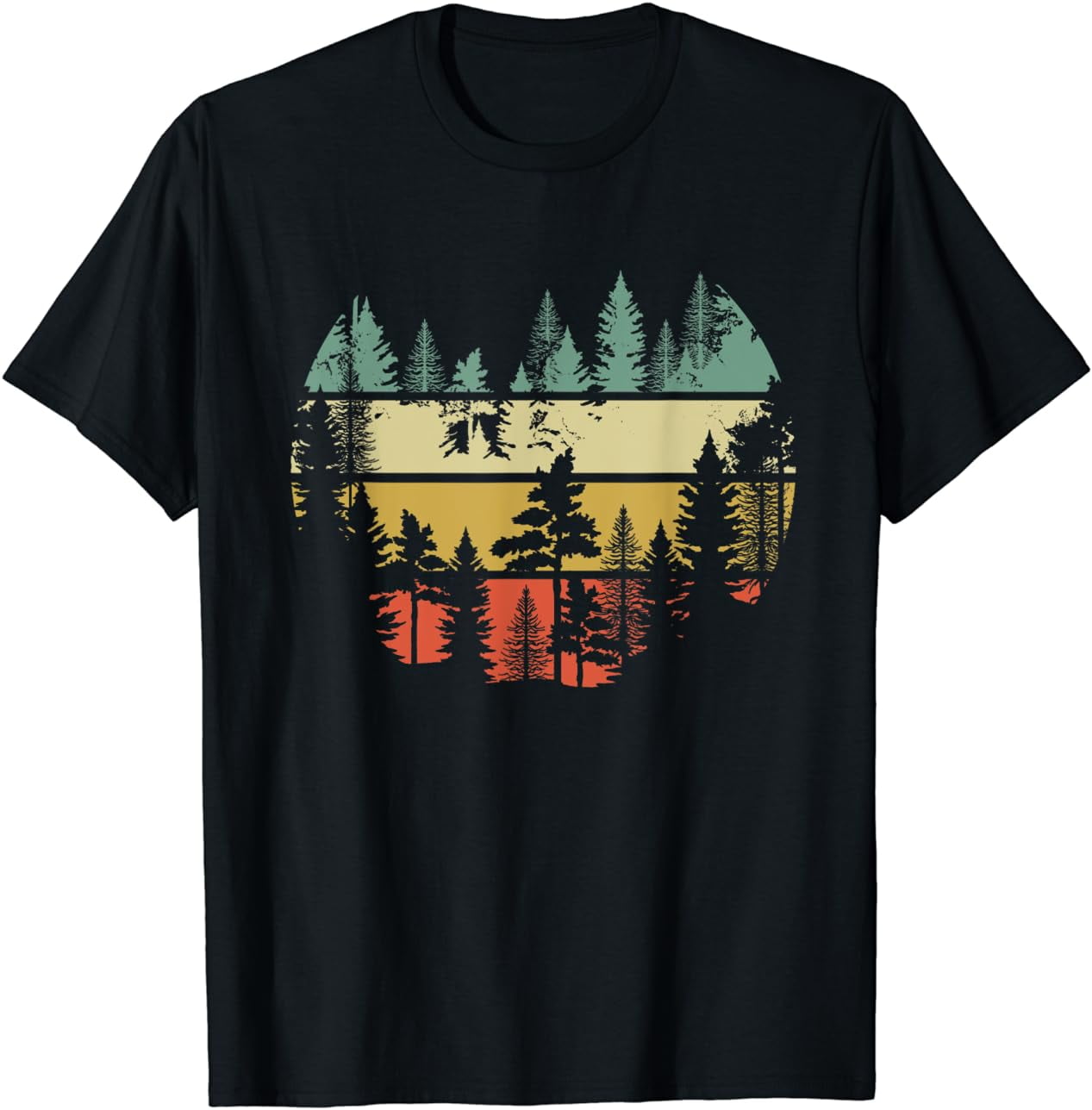 Trees Outdoors Nature Wildlife Retro Forest T-Shirt - Walmart.com