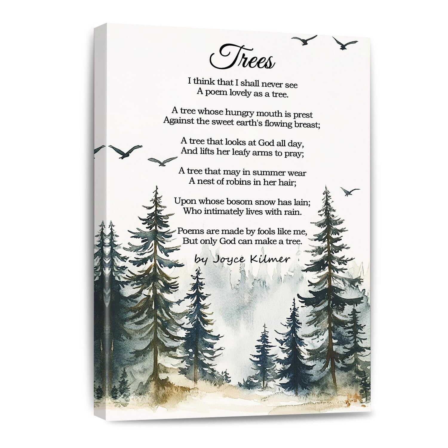 Trees Poem Canvas Wall Art Vintage Prints Modern Pictures Living Room ...