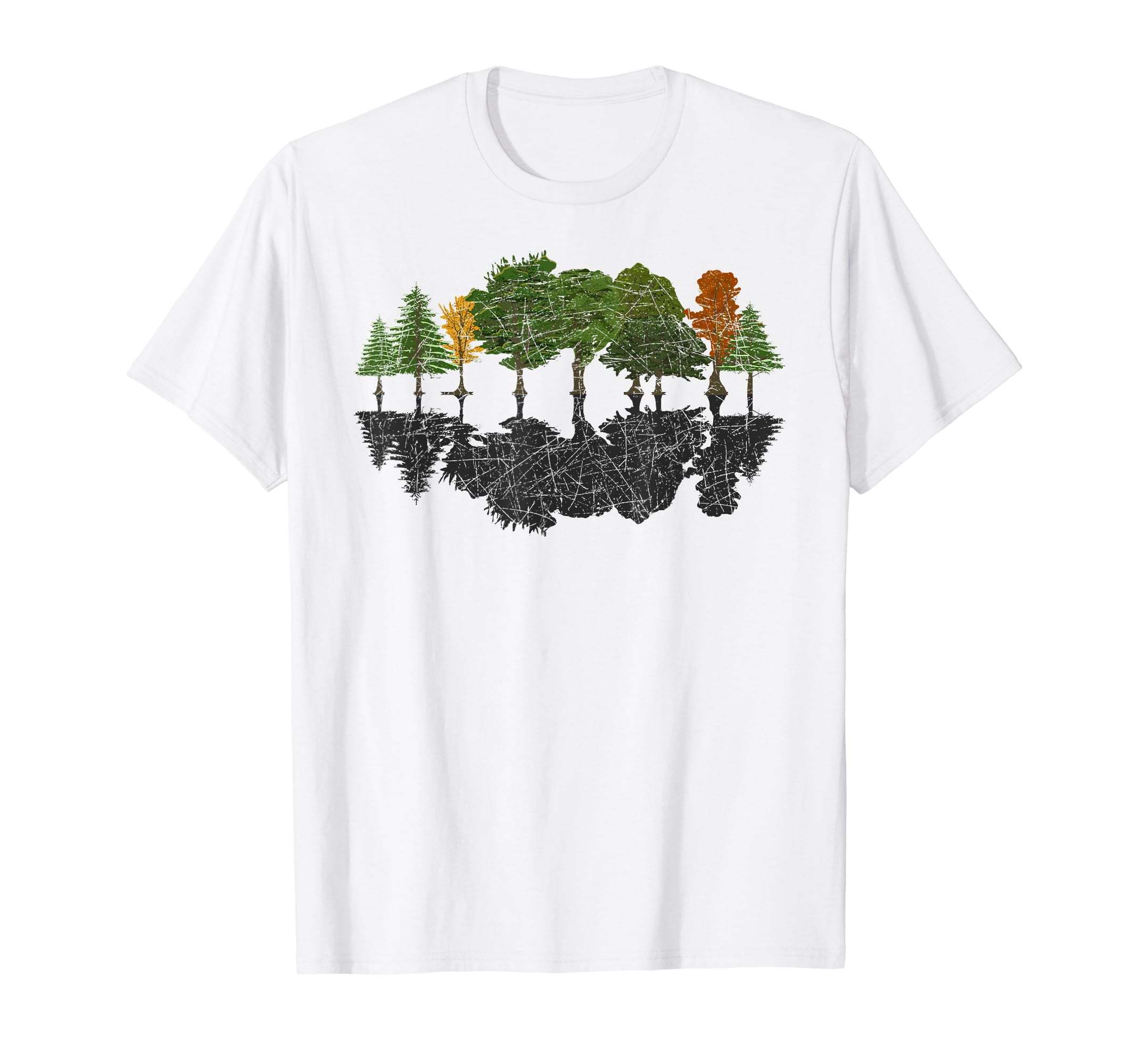 Trees Reflection Wildlife Wild Nature Outdoors Forest White T-Shirt ...