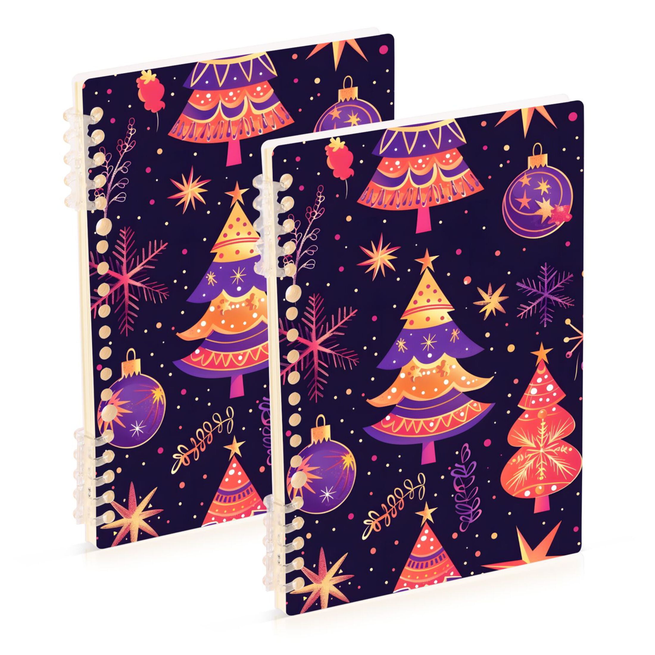 Trees Snow Christmas Ring Binder Notebook Journey Note Diary College ...