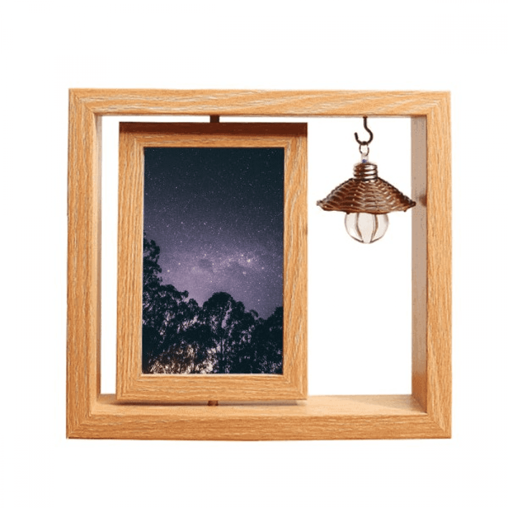Trees Stars Milky Way Night Sky Wooden Rotating Picture Photo Frame 4x6 ...