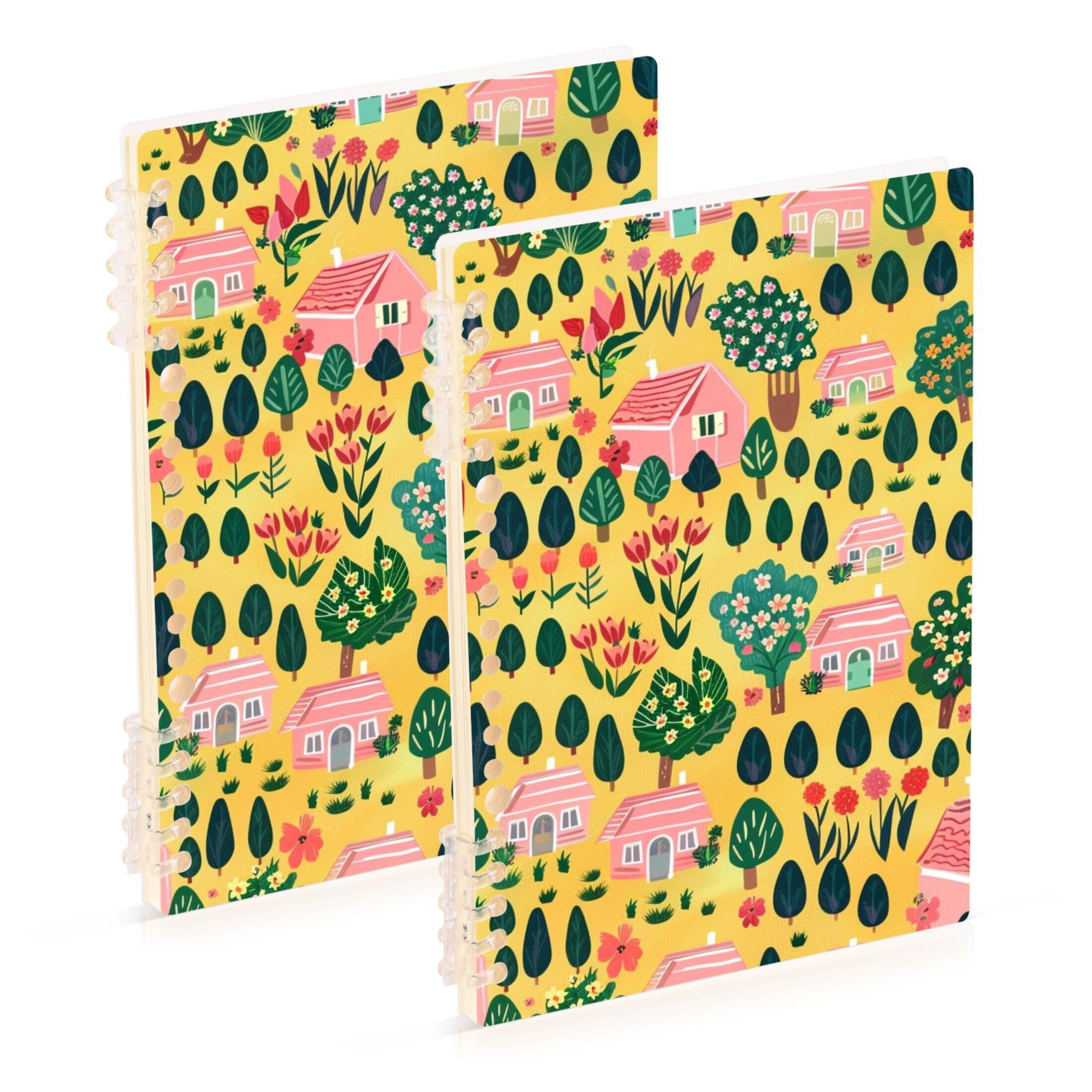 Trees and Houses Ring Binder Notebook Journey Note Diary College Ruled ...