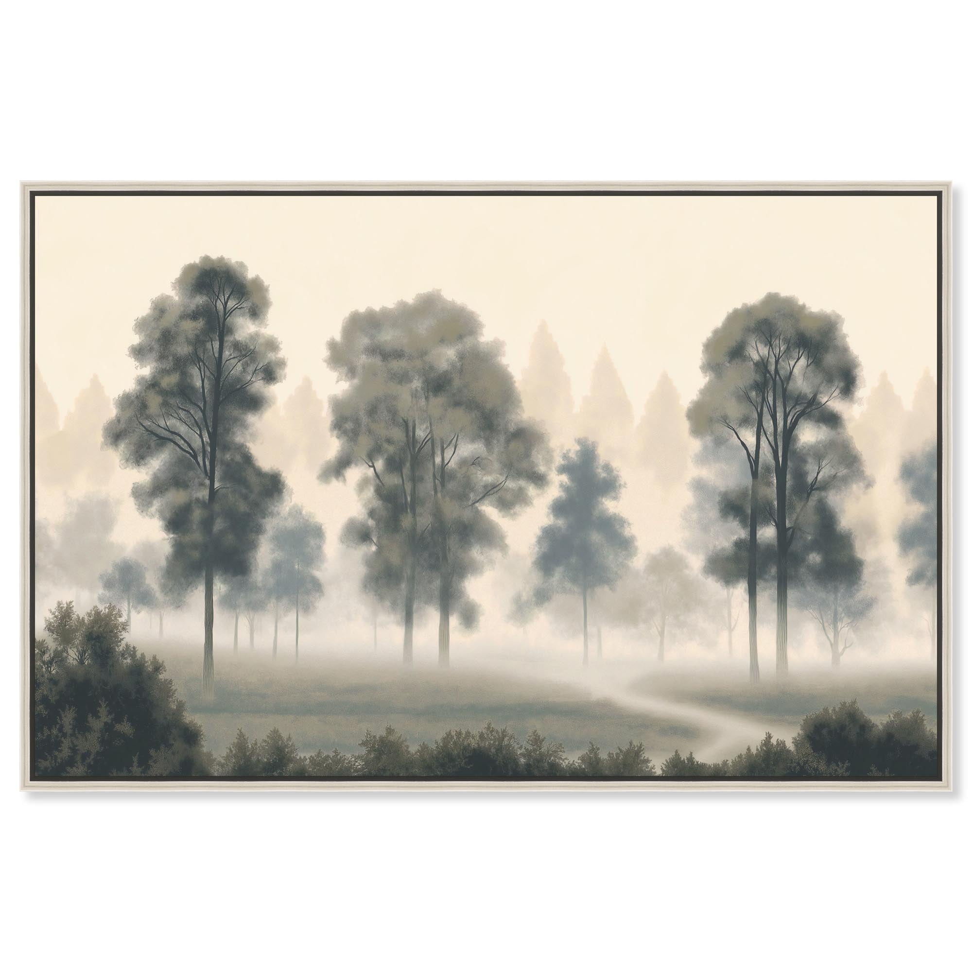 Trees in the Mist I Canvas Rustic Farmhouse Art by Art Remedy, Silver ...