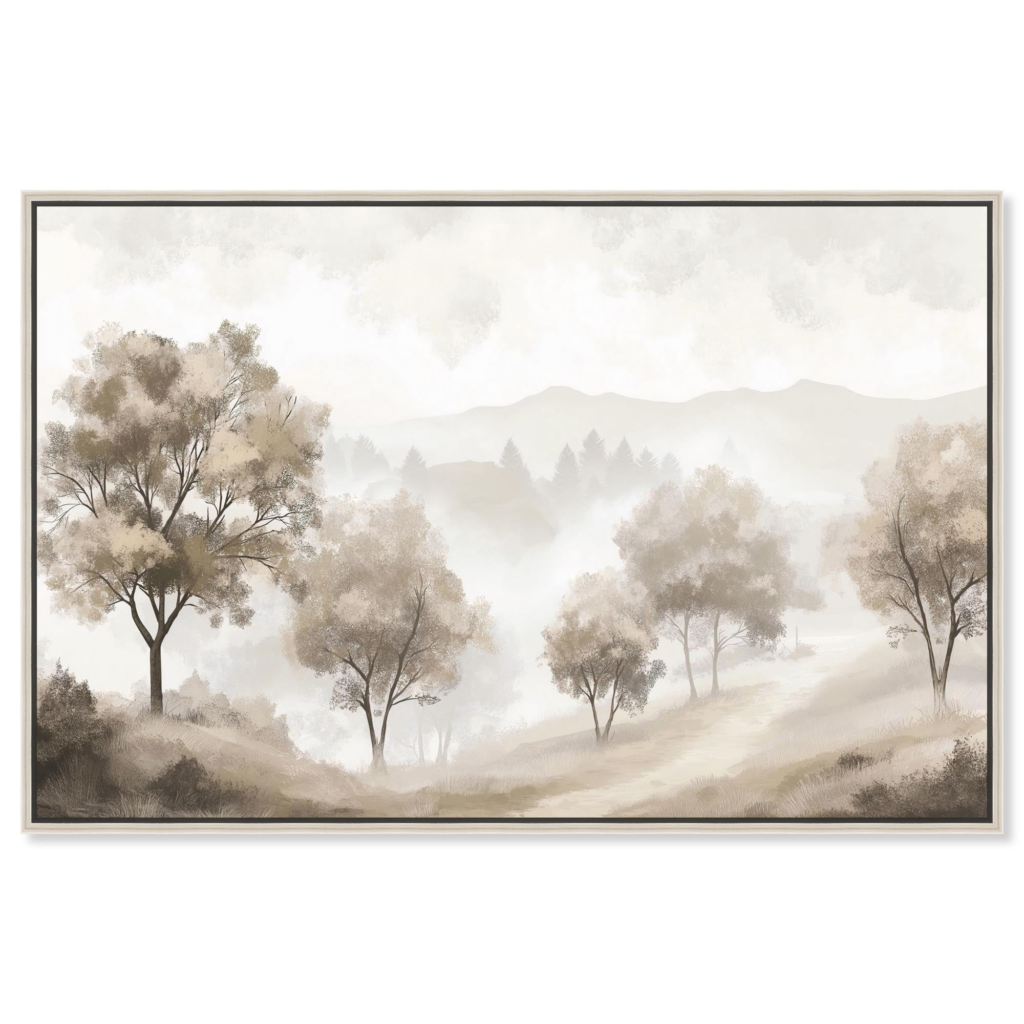 Trees in the Mist II Canvas Vintage Illustration by Art Remedy, Silver ...