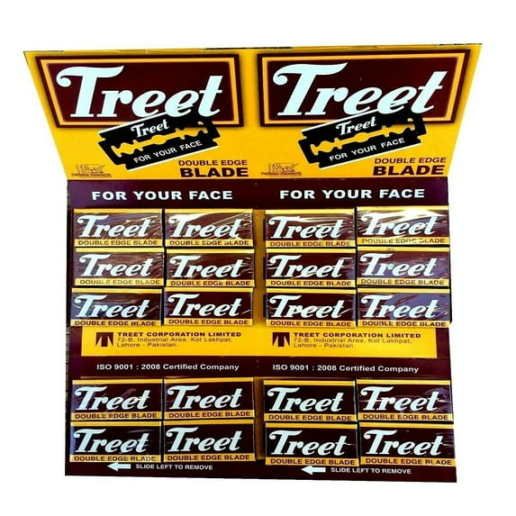 Treet Carbon Steel Double Edge Shaving Razor Blades, 200 Blades Pack ...