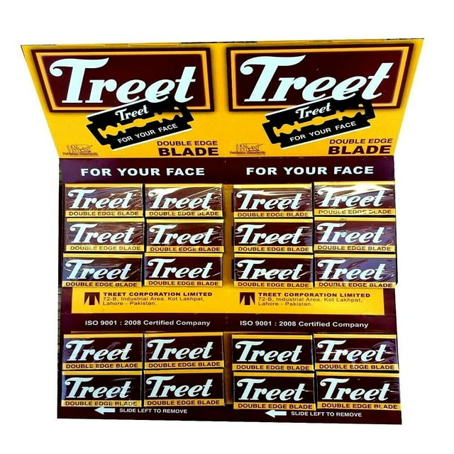 Treet Carbon Steel Double Edge Shaving Razor Blades, 200 Blades Pack ...