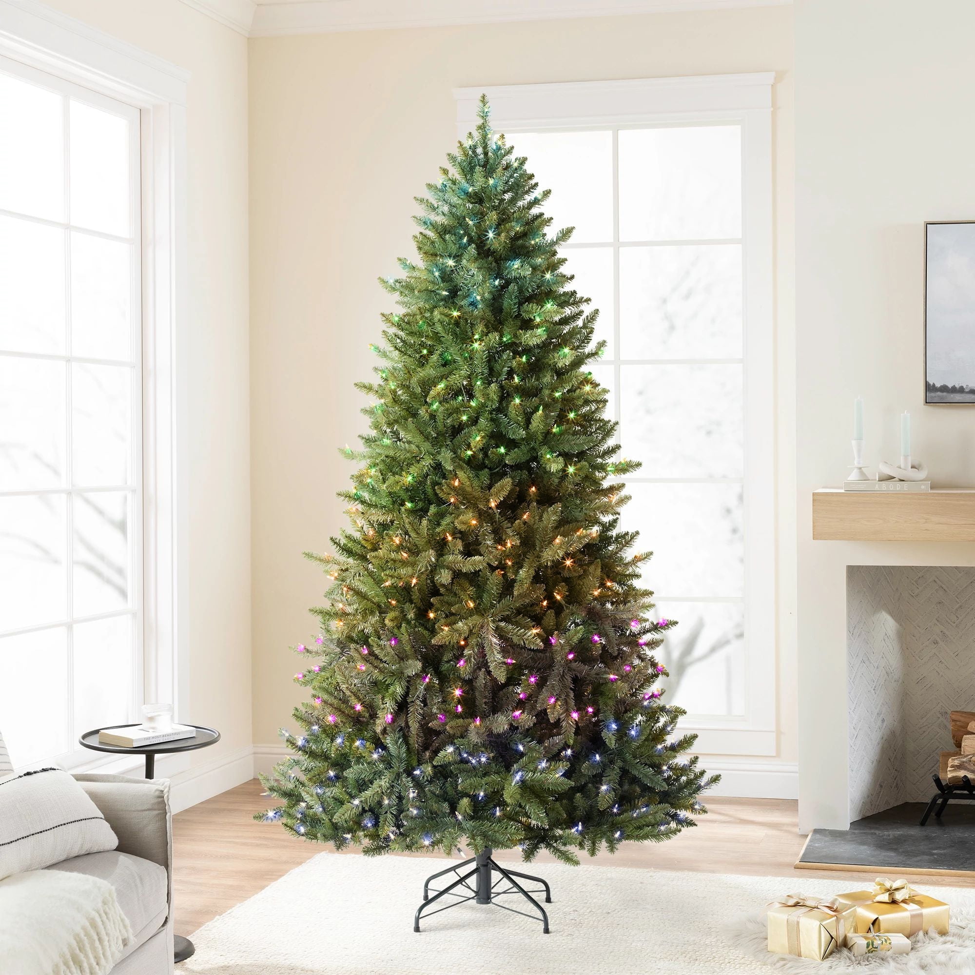 Treetopia 8ft Pre-lit Heritage Balsam Spruce Artificial Christmas Tree with Twinkly LED Lights ...