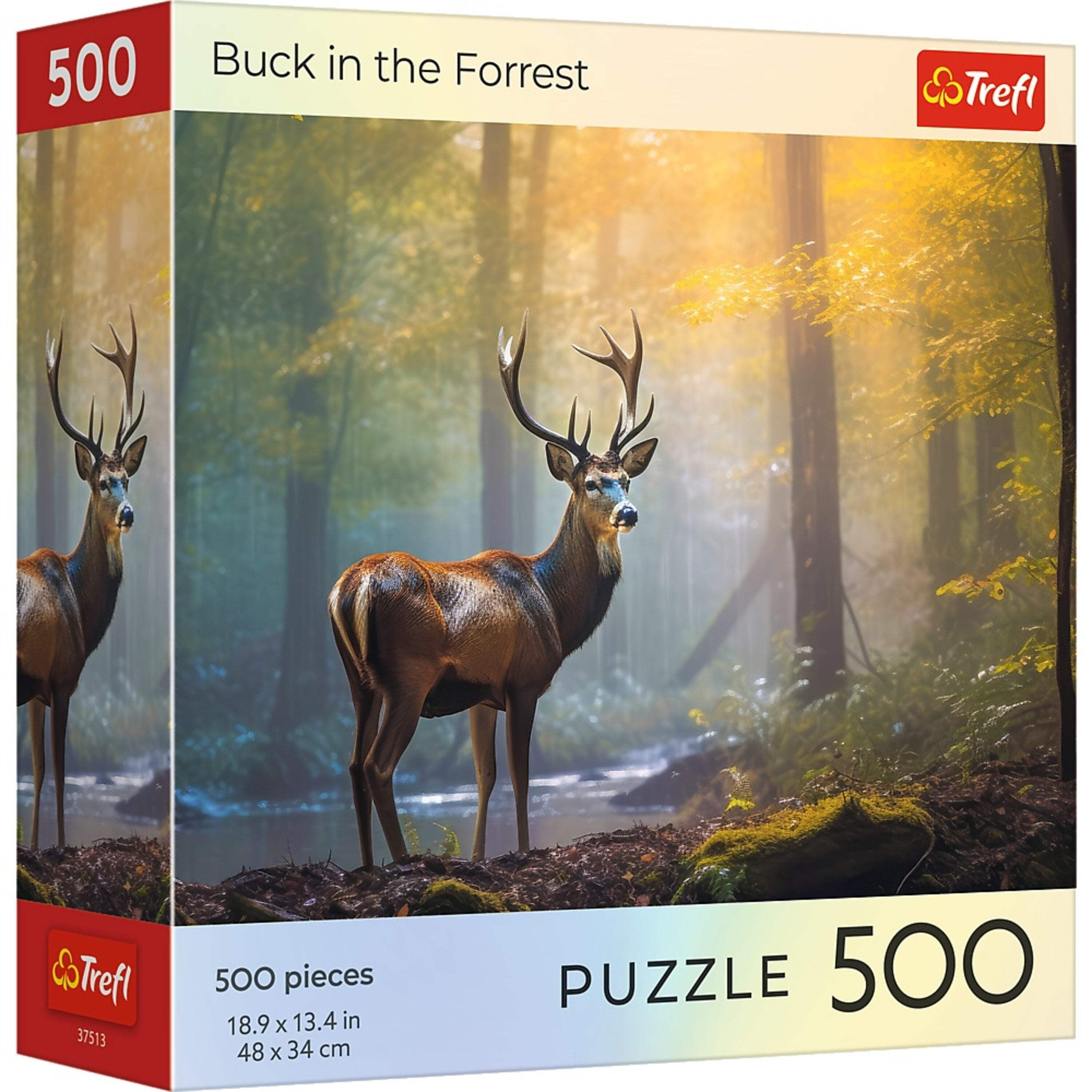 Trefl Red 500 Piece Puzzle - Nature - Buck in the Forest - Walmart.com