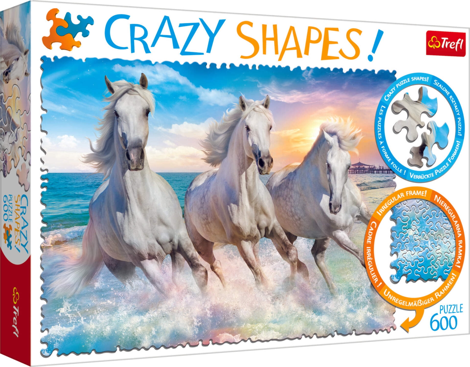 Crazy Shape 600 Piece Jigsaw Puzzles, Horses Gallop Among The Waves ...