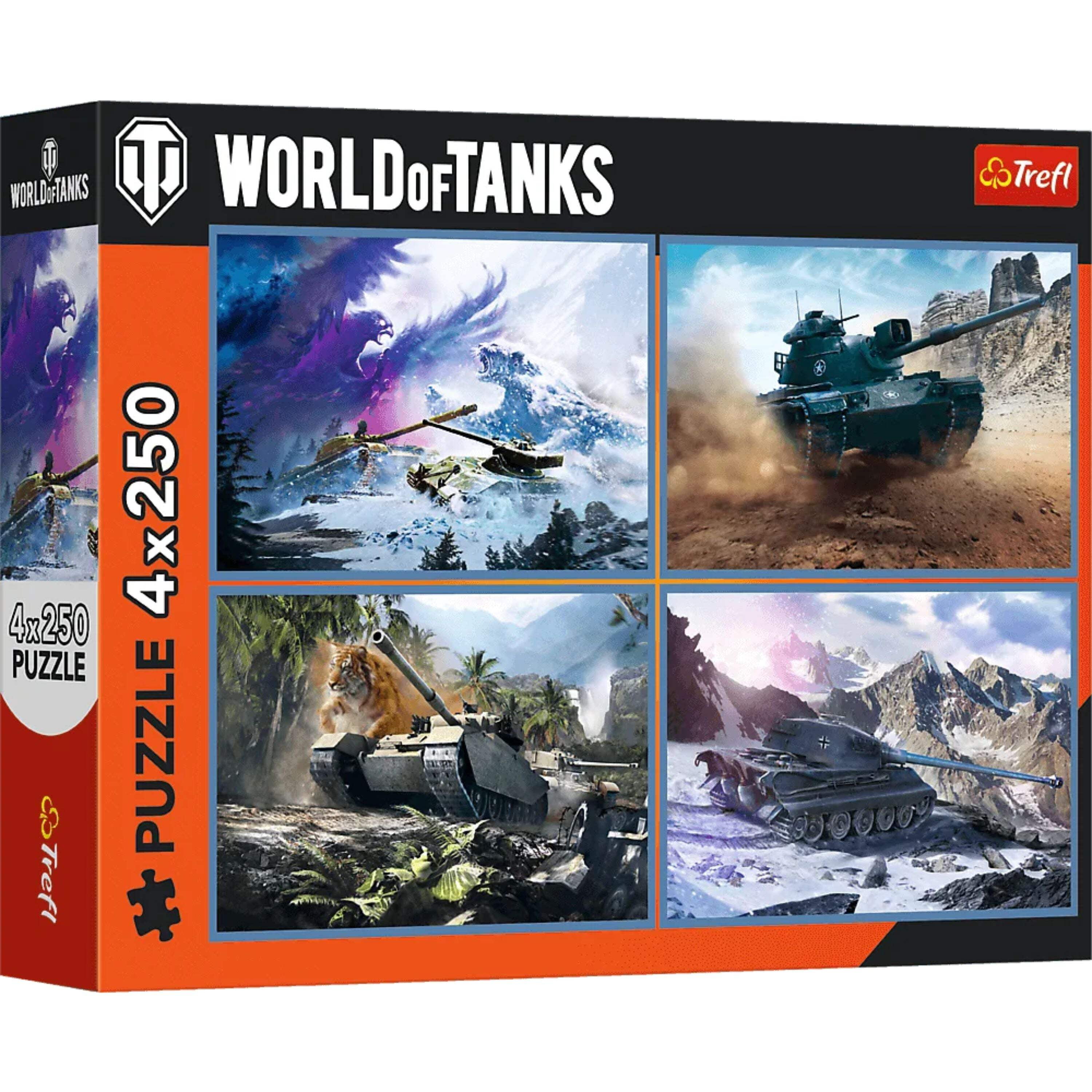 Trefl World of Tanks The Great Tank Battle 4x250 Piece Puzzle - Walmart.com