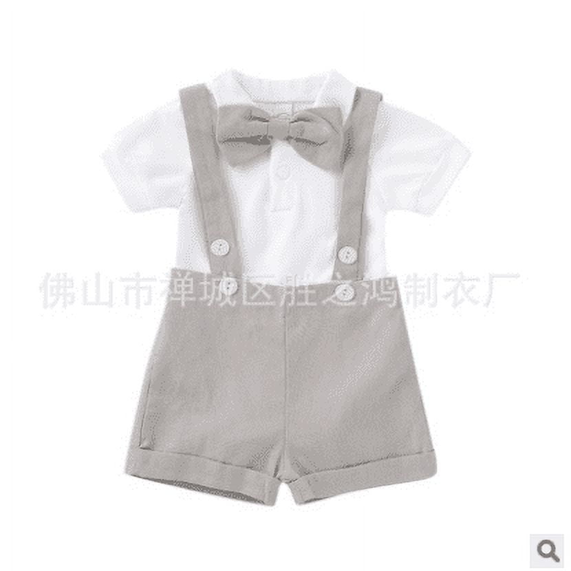 Tregren Baby Boy Basic Gentle Short Sleeve Shirt Bodysuit Suspender ...
